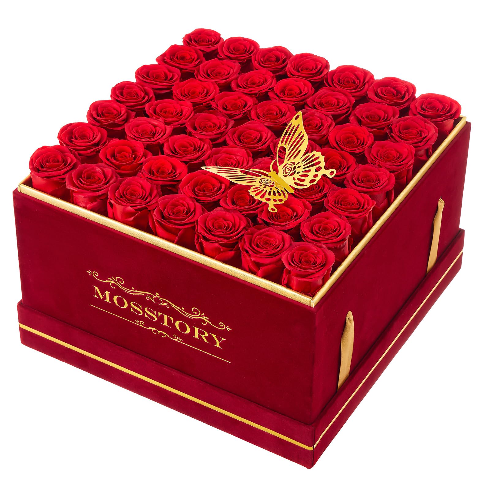 Amazon.com: Mosstory Preserved Roses in a Box 49-Piece Forever Flowers ...