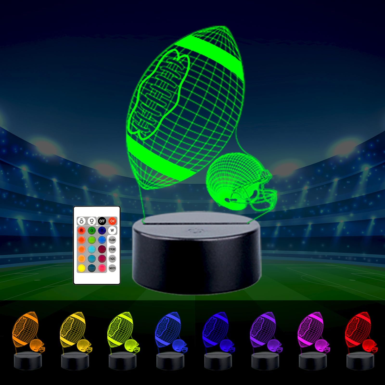 XIEHE 3D Illusion LED Night Light,7 Colors Gradual Changing Touch ...