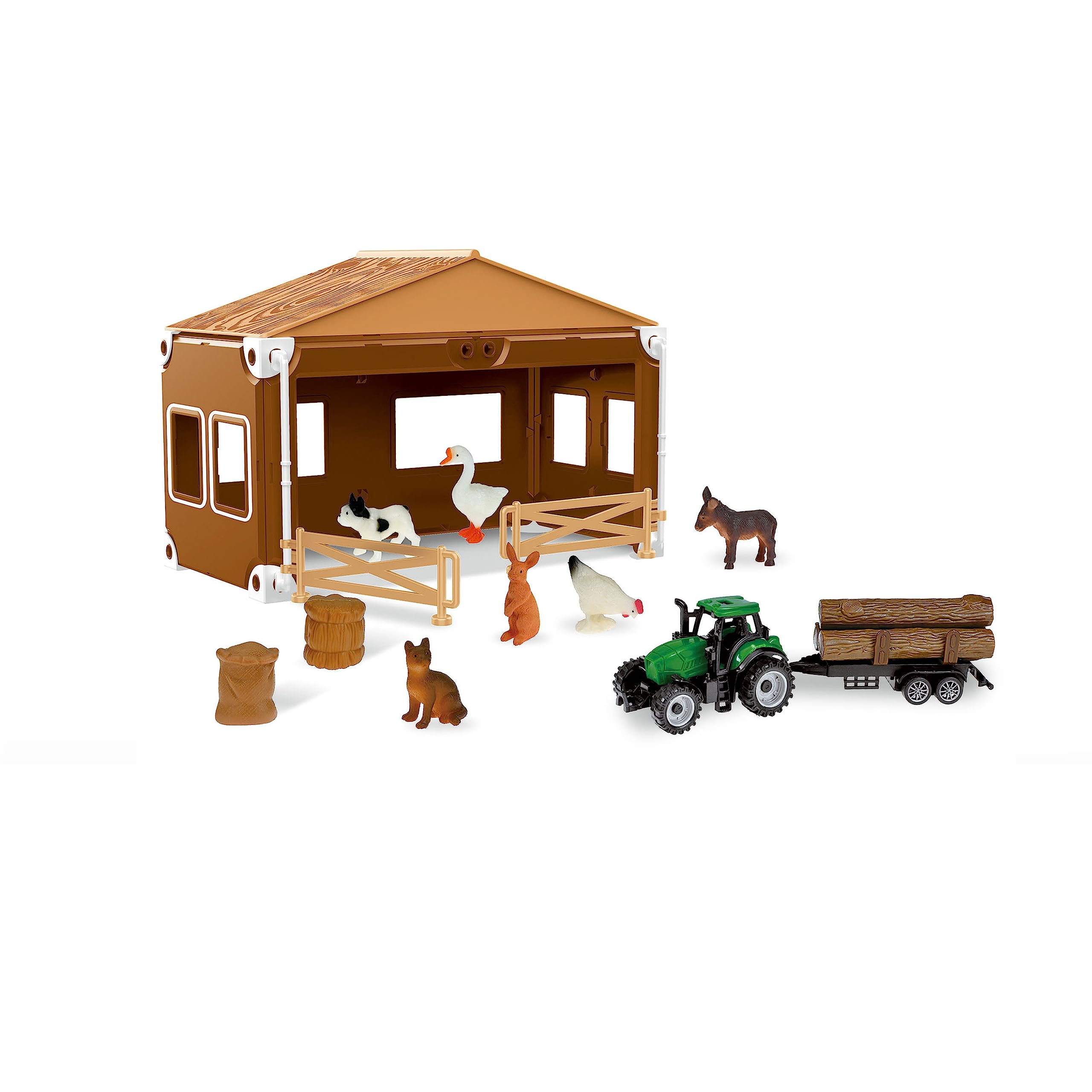 Farm Animal Playset Toys,DIY Pretend Play Set for Kids Toddlers Ages 3 ...