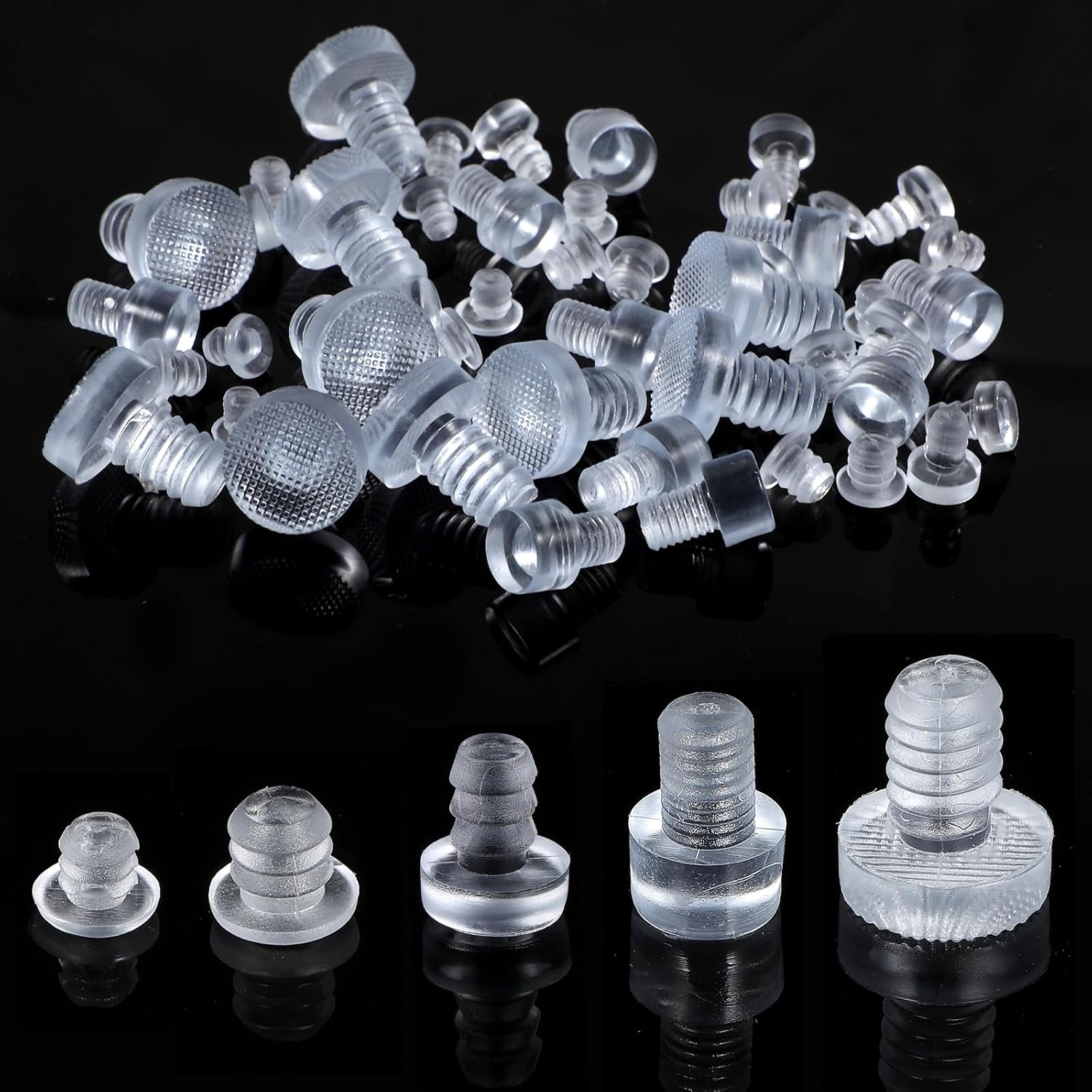 Piriuuo 50 Pcs Glass Table Top Bumpers Rubber, 5 Sizes Rubber Anti Slip ...