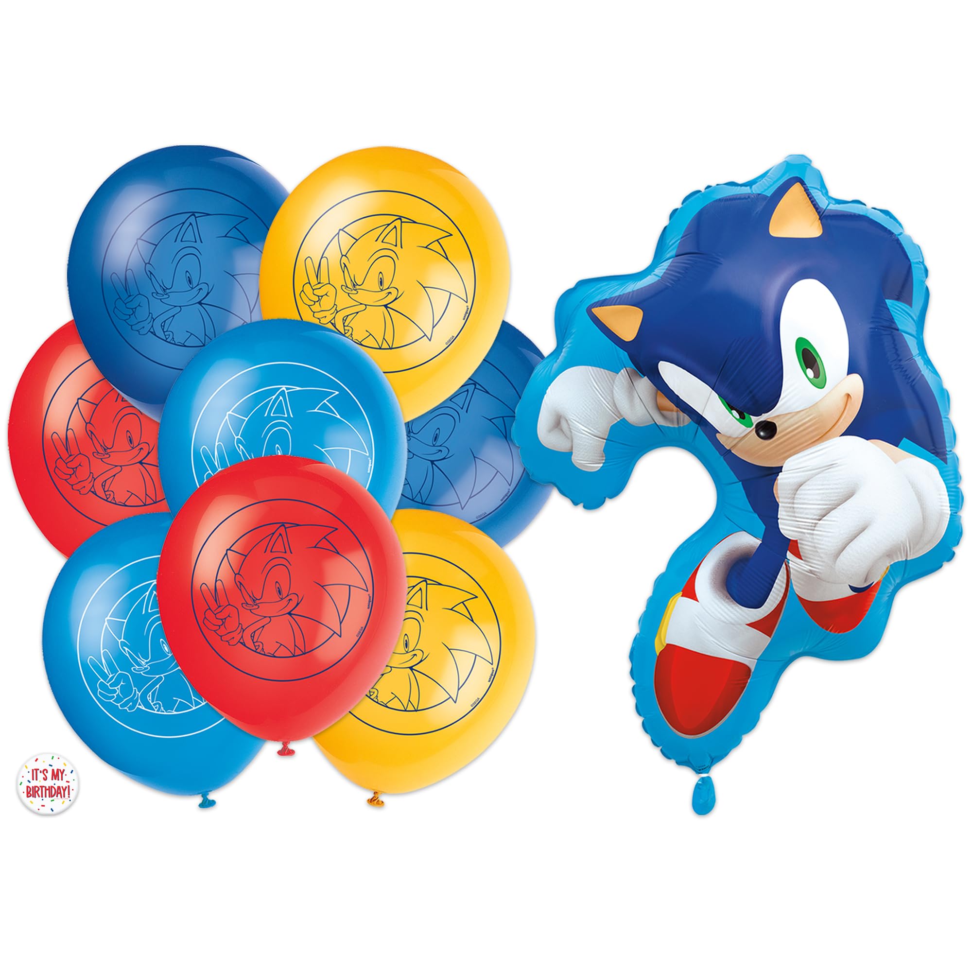 Amazon.com: Sonic The Hedgehog Latex and Foil Balloons Set, Multicolor ...