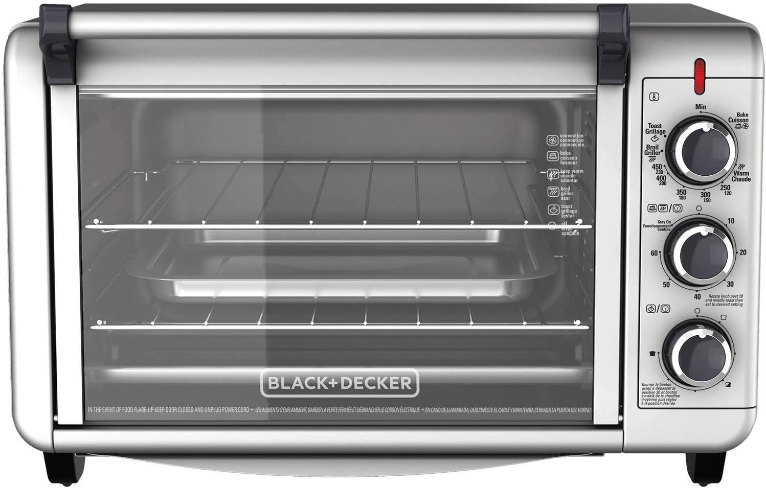 Amazon.com: Black & Decker TRO480BS 4-Slice Toaster Oven, Black/Silver ...