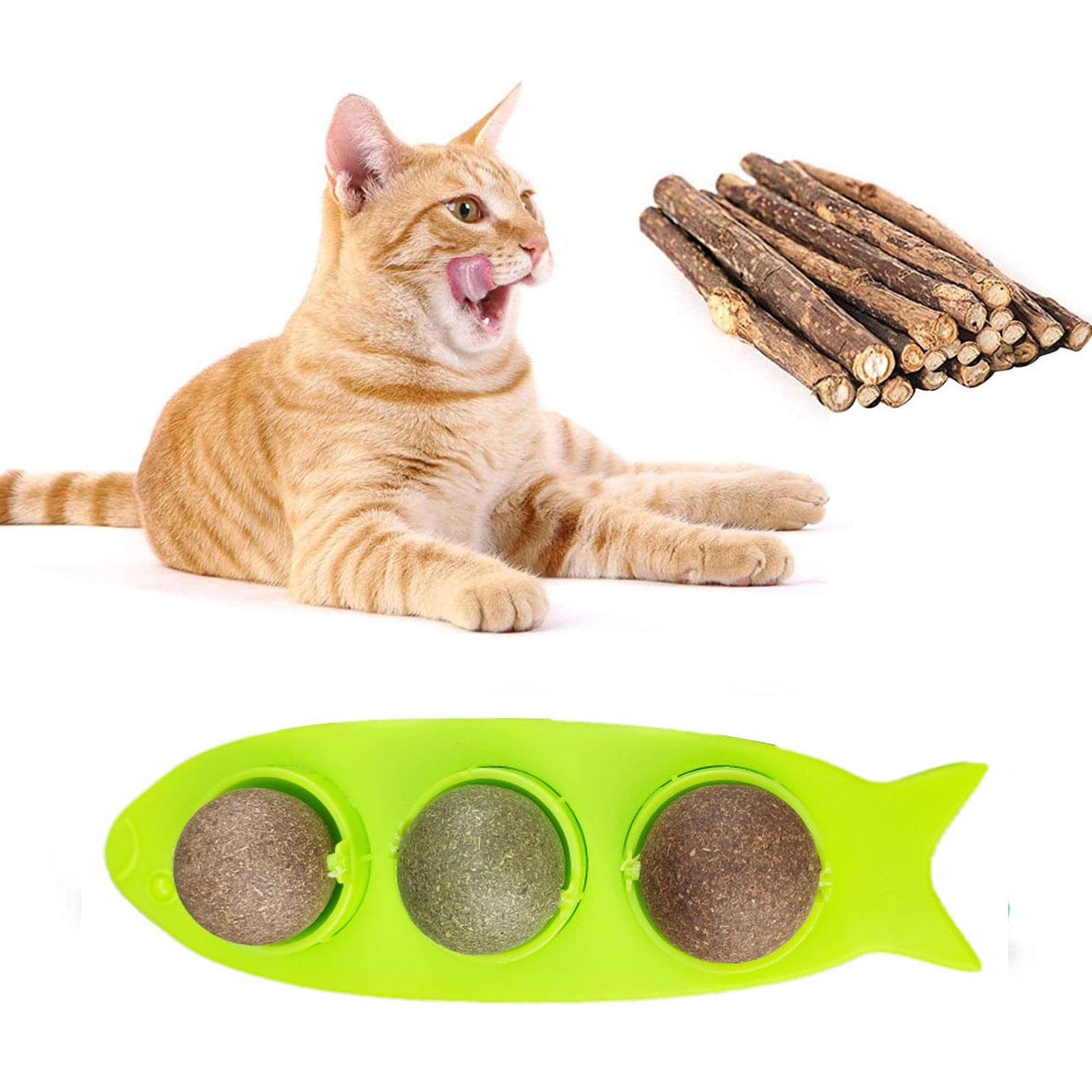 Cat Energy Ball Catnip Wall Toys, Balls For Teeth Cleaning And Biting ...