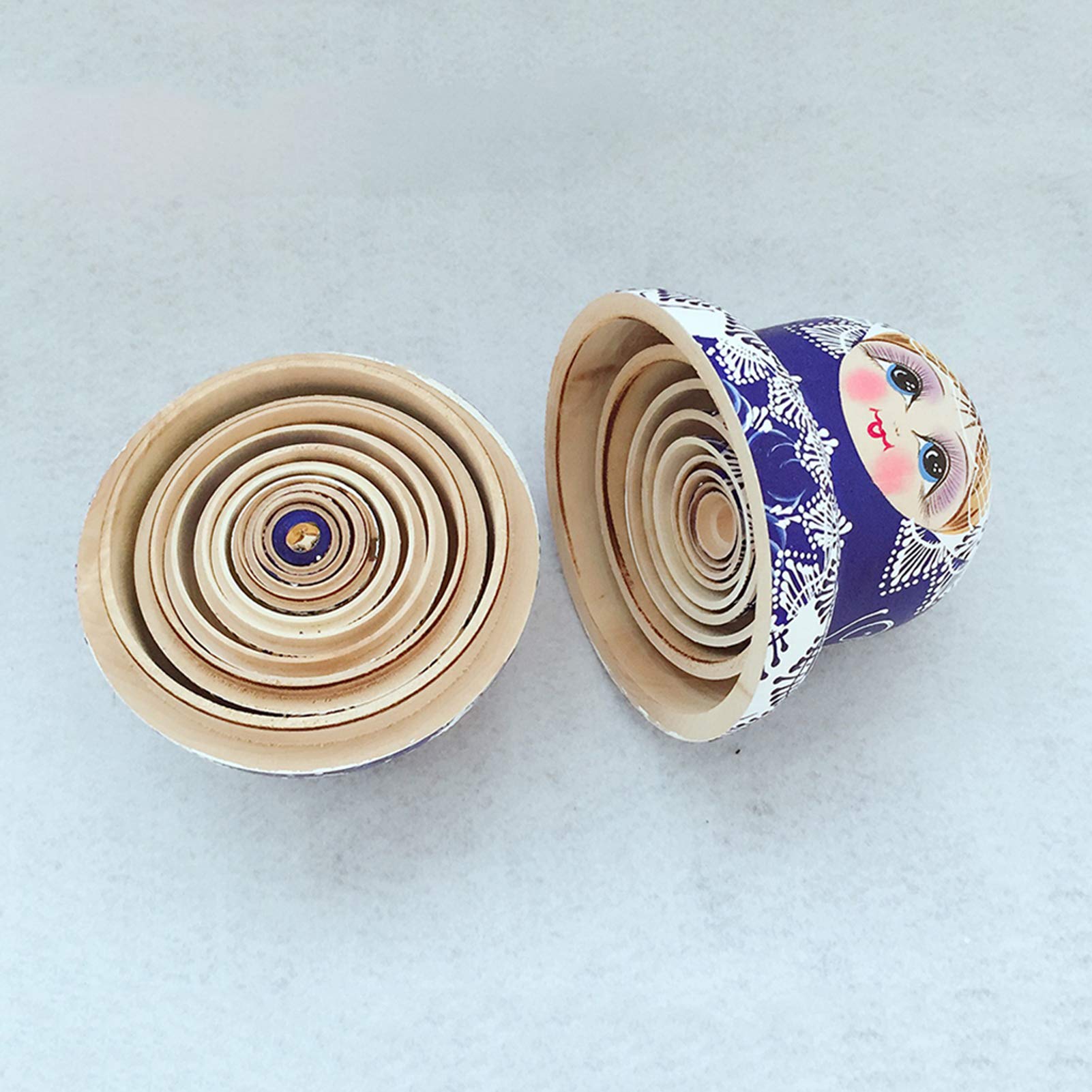 Vermon 10-layer Russian Nesting Dolls, Big Belly Blue & White Porcelain ...