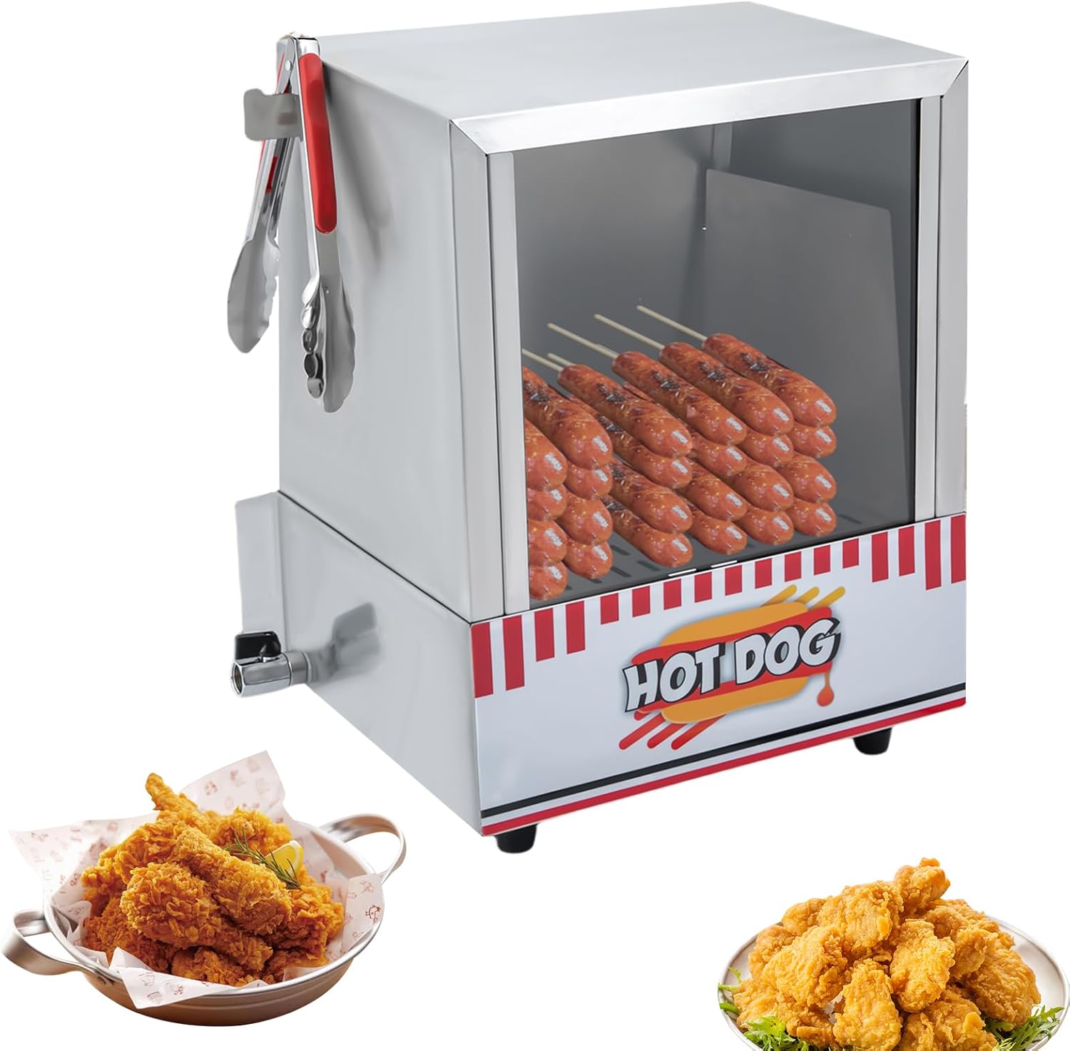 Amazon.com: 20L/ 5.28 gal Hot Dog Steamer Countertop Hot Dogs & Buns ...