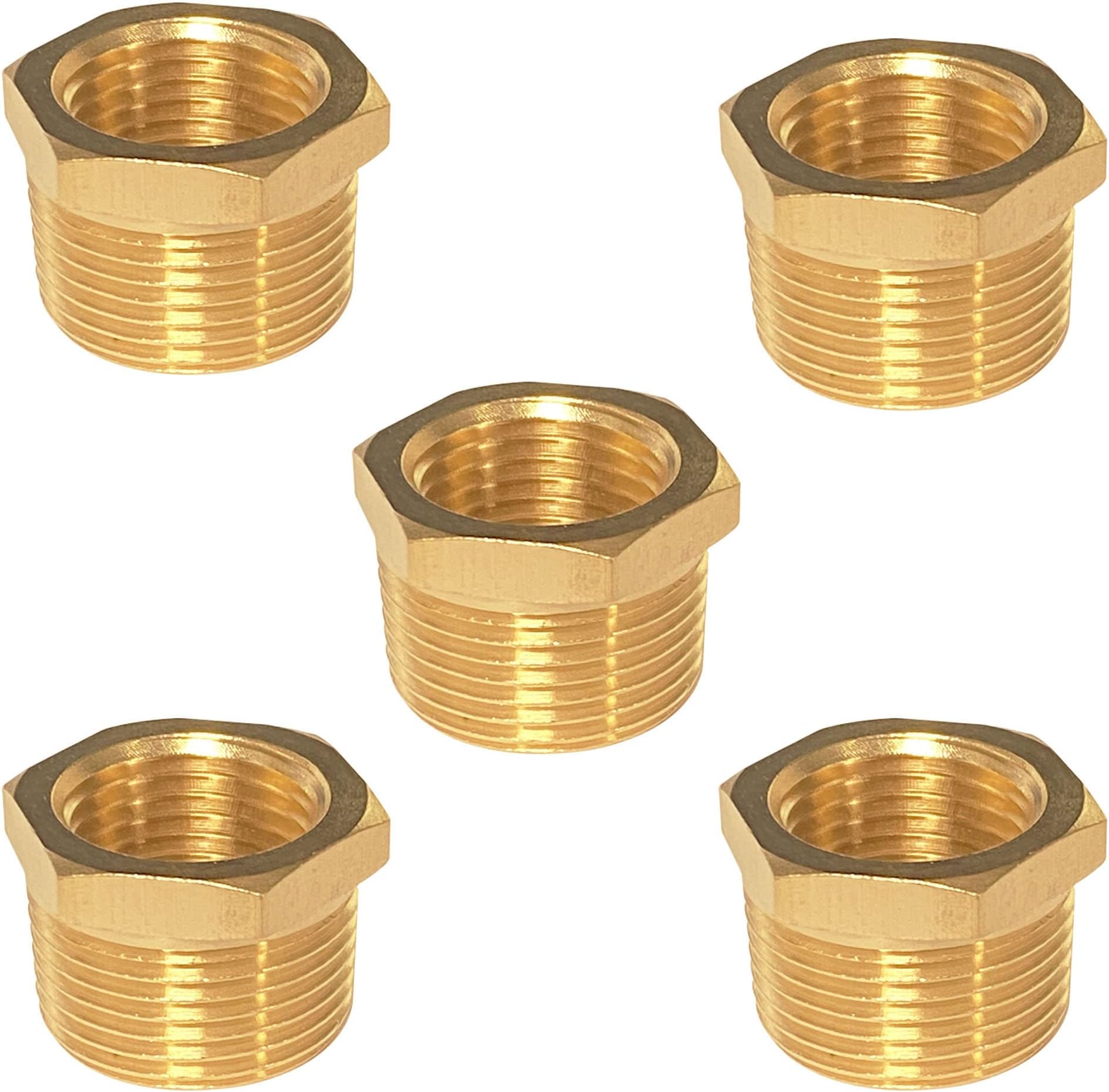 Amazon.com: YOUHO 3/4 to 3/8 reducer Brass Threaded Pipe Fitting 3/4 ...
