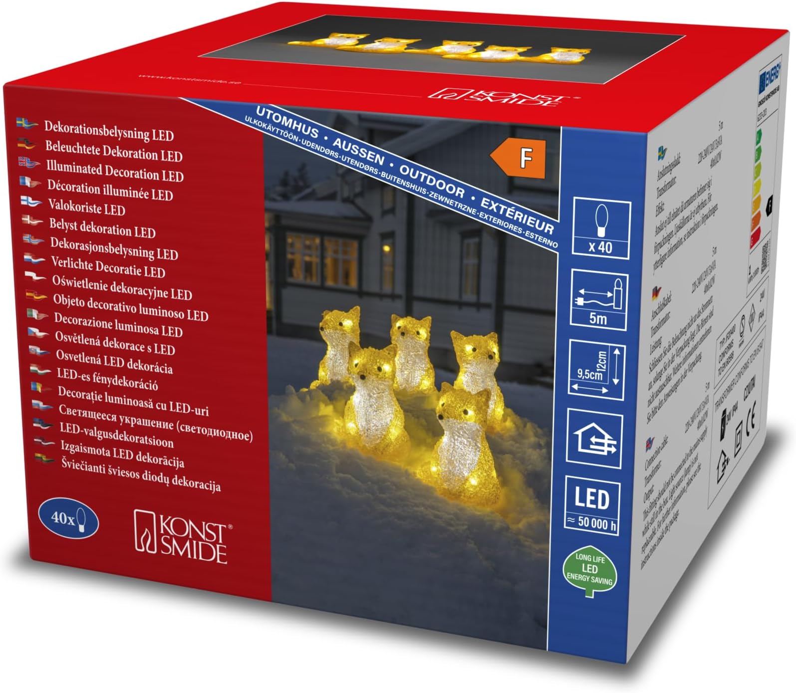 Noma Acrylic Robins Light String : Flock of 5 : Plug in : 13cm : 40 LED ...