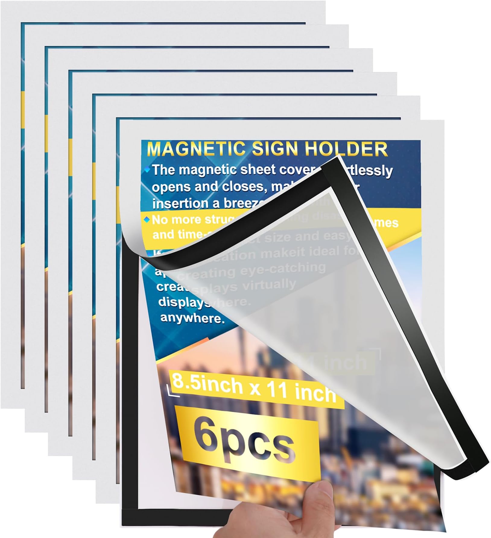 Amazon.com : 10 Pcs 8 1/2'' x 11'' Rigid Magnetic Sign Holder Magnetic ...