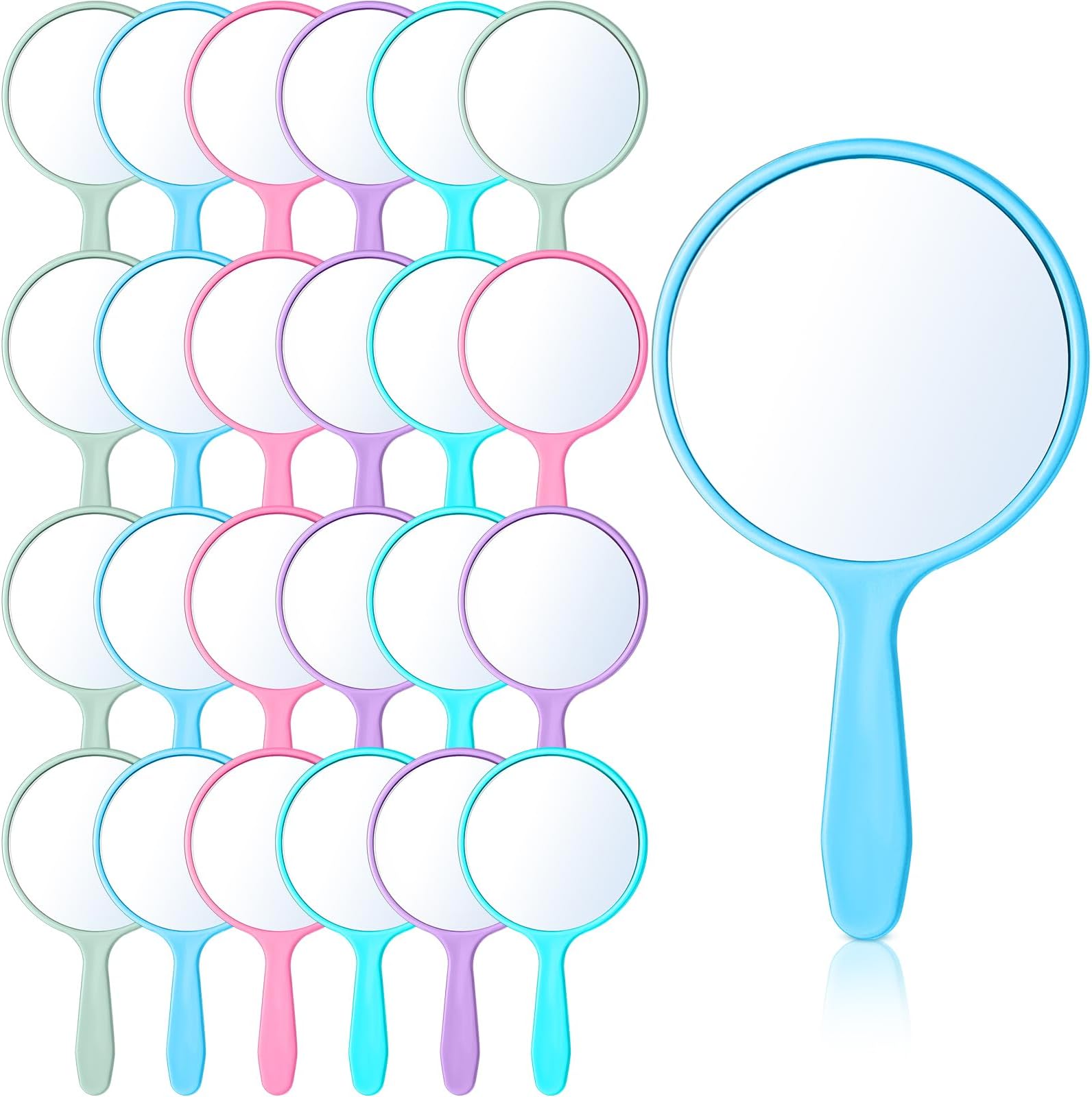 Amazon.com: 16 Pieces Hand Handheld Mirror with Handle Plastic Travel ...