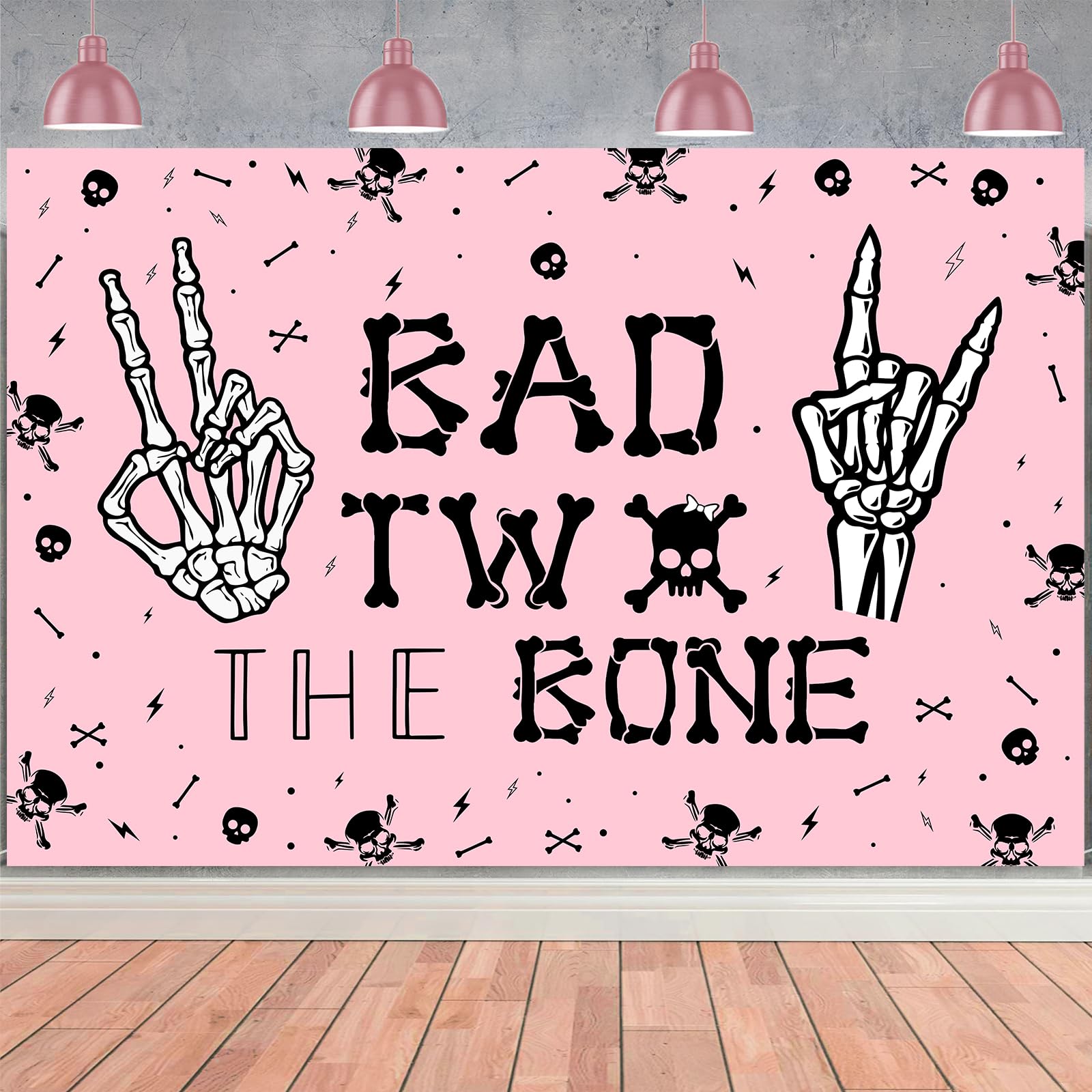 Amazon.com: Wonmelody Bad Two The Bone Backdrop Banner Birthday ...