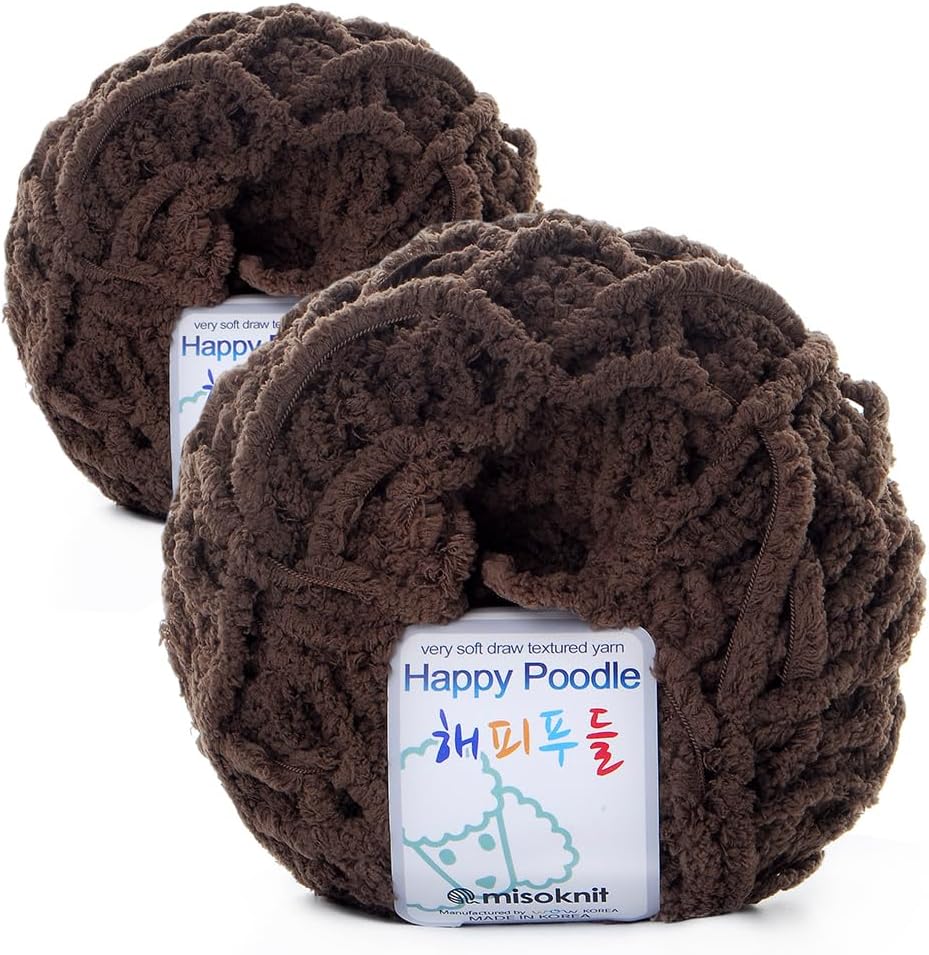 Amazon.com: Misoknit Chenille Yarn for Knitting Soft Poodle Yarn 2 ...