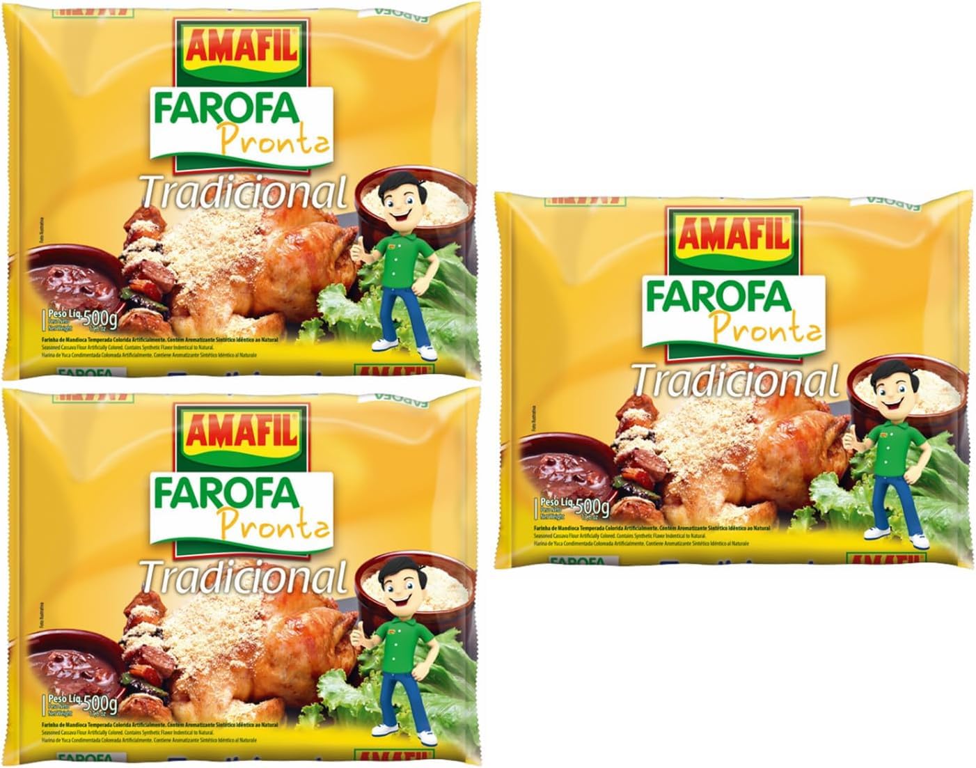 Buy AMAFIL Seasoned Cassava Crumbs Flour 500g, Farofa Mandioca ...