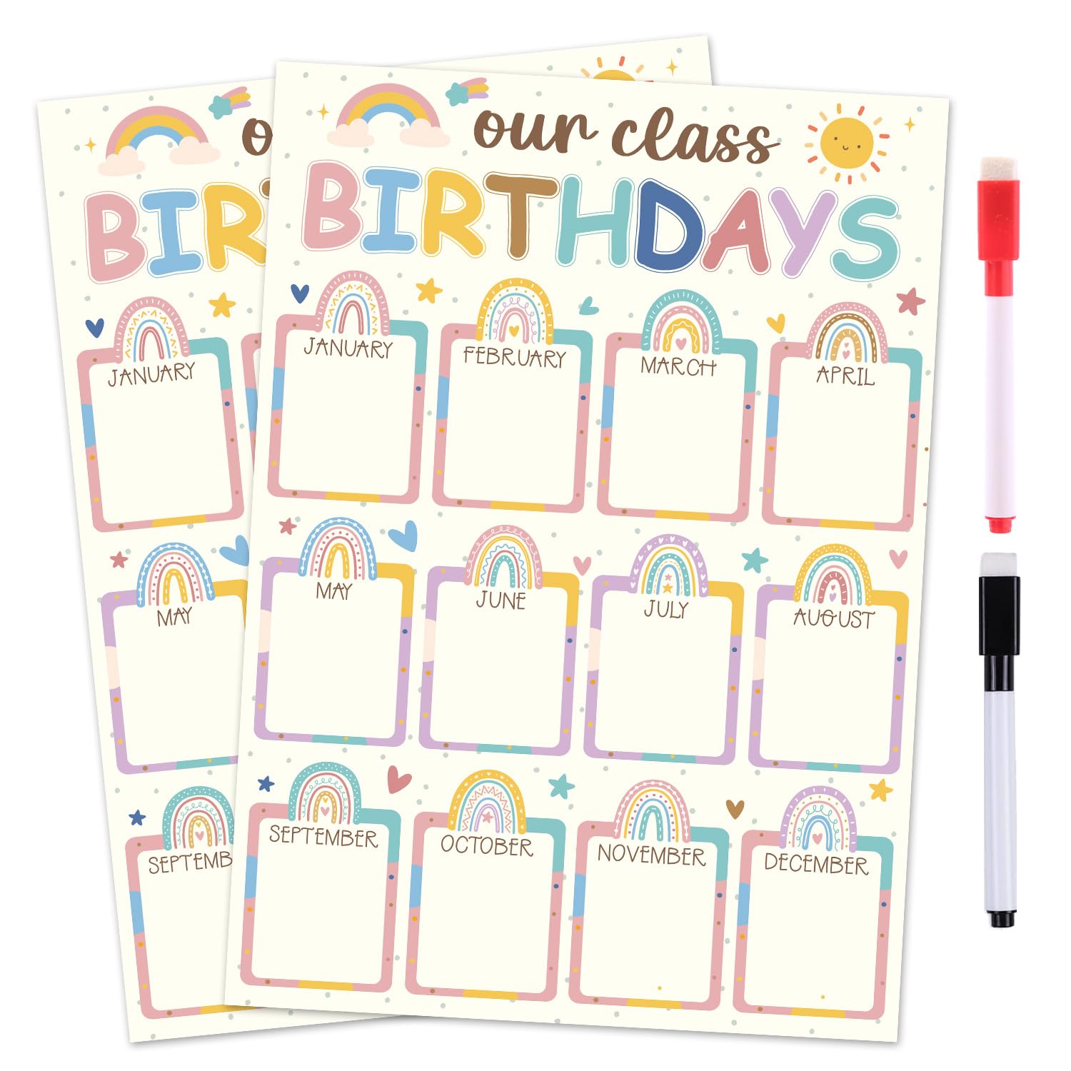 Birthday Board Classroom BOHO FARMHOUSE HAPPY Poster For Classroom ...