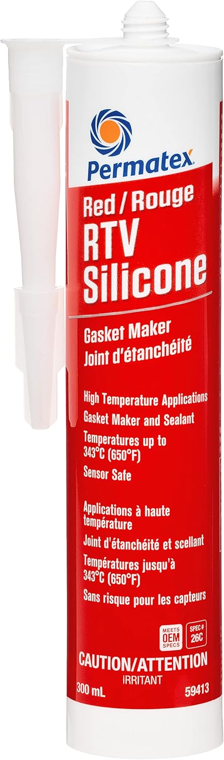 Permatex 59413 Red High Temperature RTV Gasket Maker 26C, 300ml ...