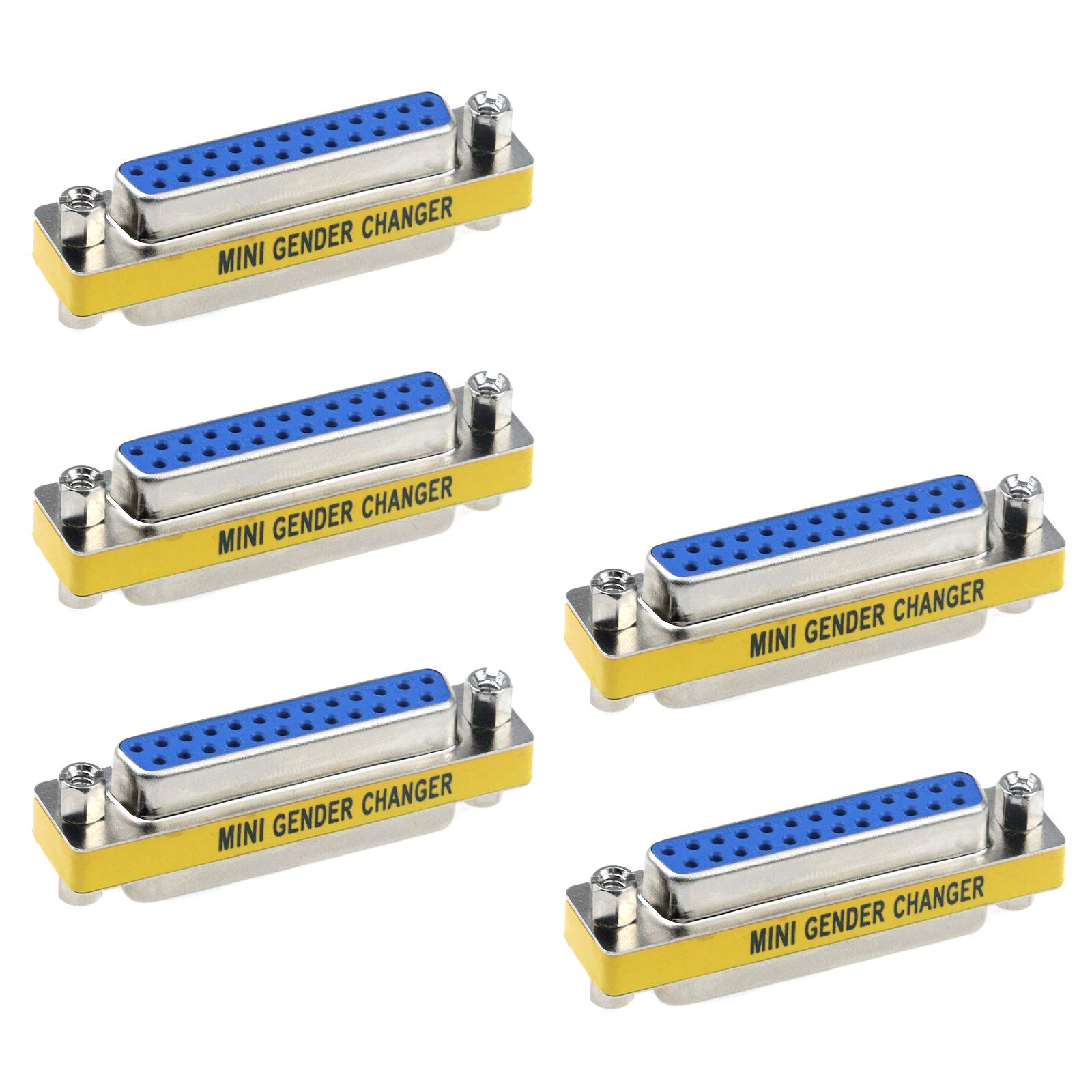 Buy Semetall 5 Pack 25 Pin Mini Serial Cable Gender Changer Coupler VGA ...