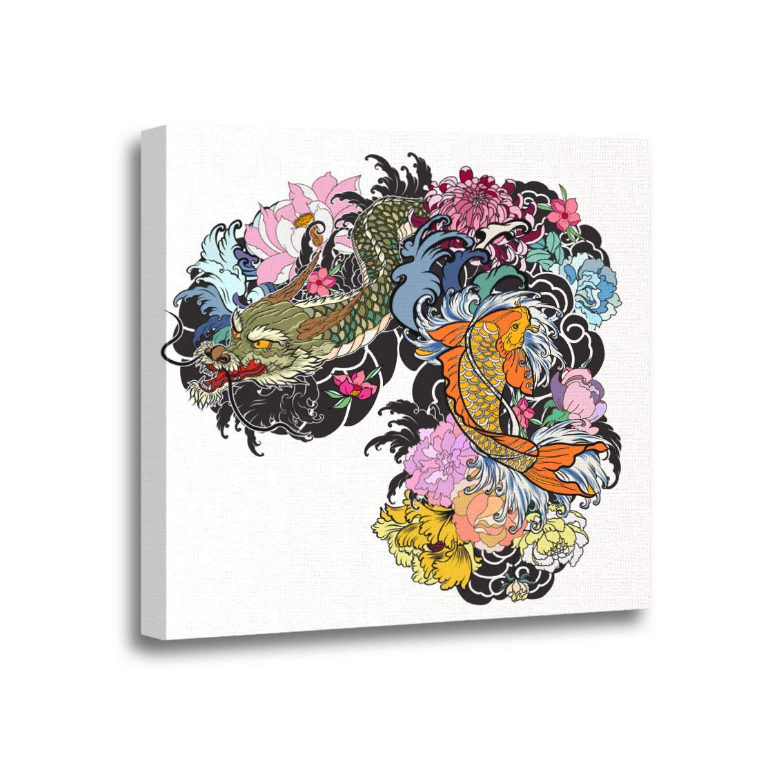 Japanese Koi Fish Dragon Drawing Hand Drawn Dragon And Koi Fish With