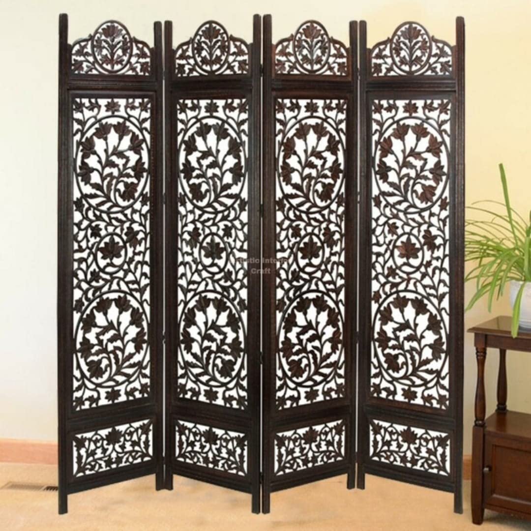 Buy Artistic Interior Crafts Wooden Partition for Living Room Divider 6 ...