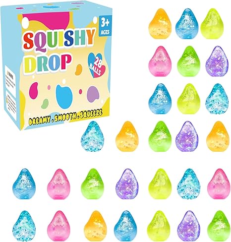 28 Pack Fidget Toys Stress Cube, Squishy Stress Balls for Adults, Ice ...