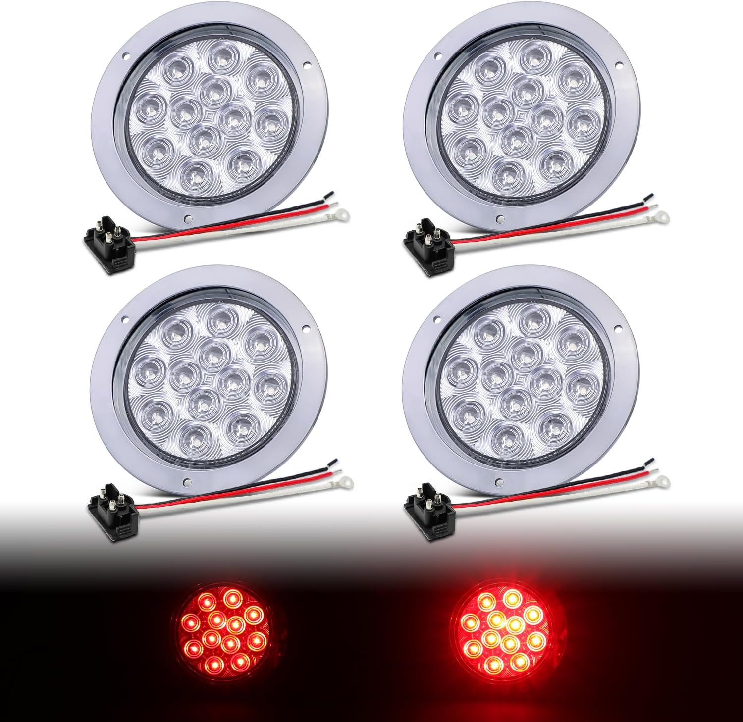Amazon.com: LED Tail Lights Kit - 4Pcs 4" Inch Round Led Stop Turn Tail ...