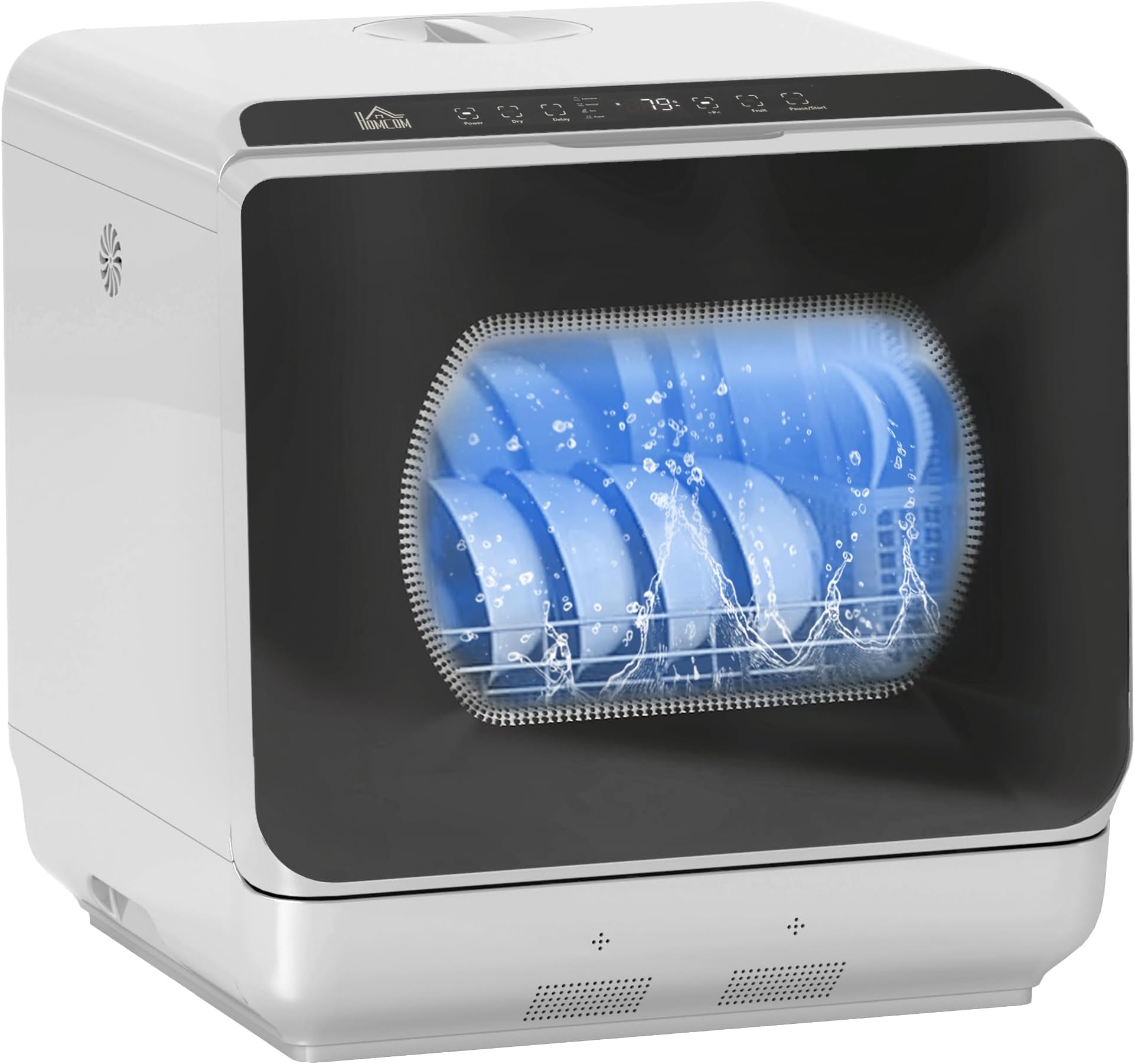 HOMCOM Table Top Dishwasher, Mini Countertop Dishwasher with Built-in ...