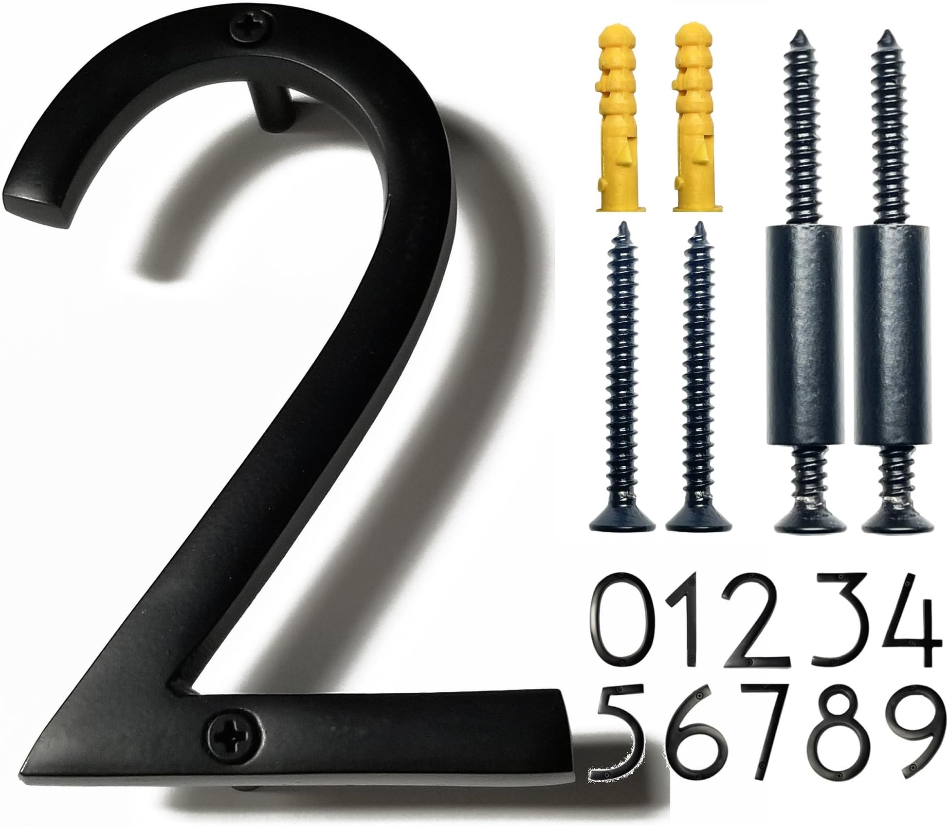 Amazon.com: 6 inch Stainless Steel Floating House Number, Metal Modern ...