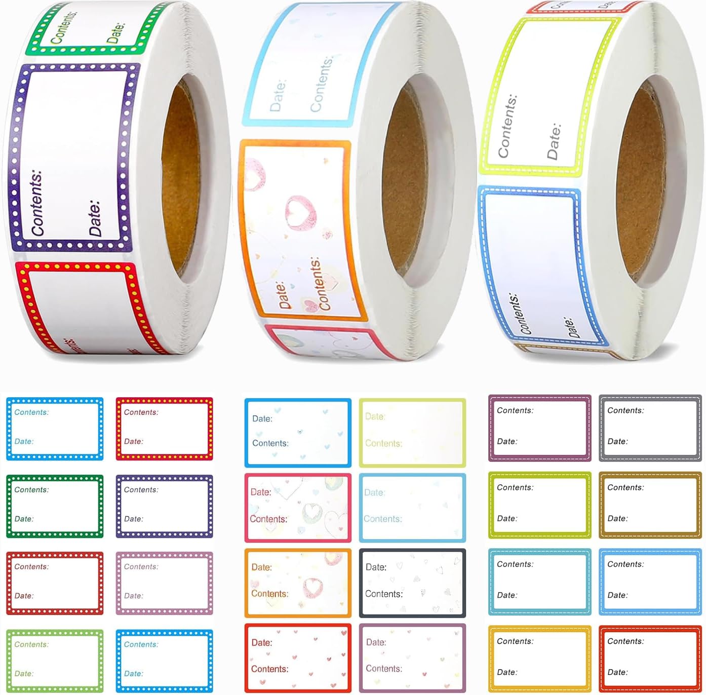 Amazon.com: 3 Rolls 1500Pcs Adhesive Name Tag Labels Stickers ...