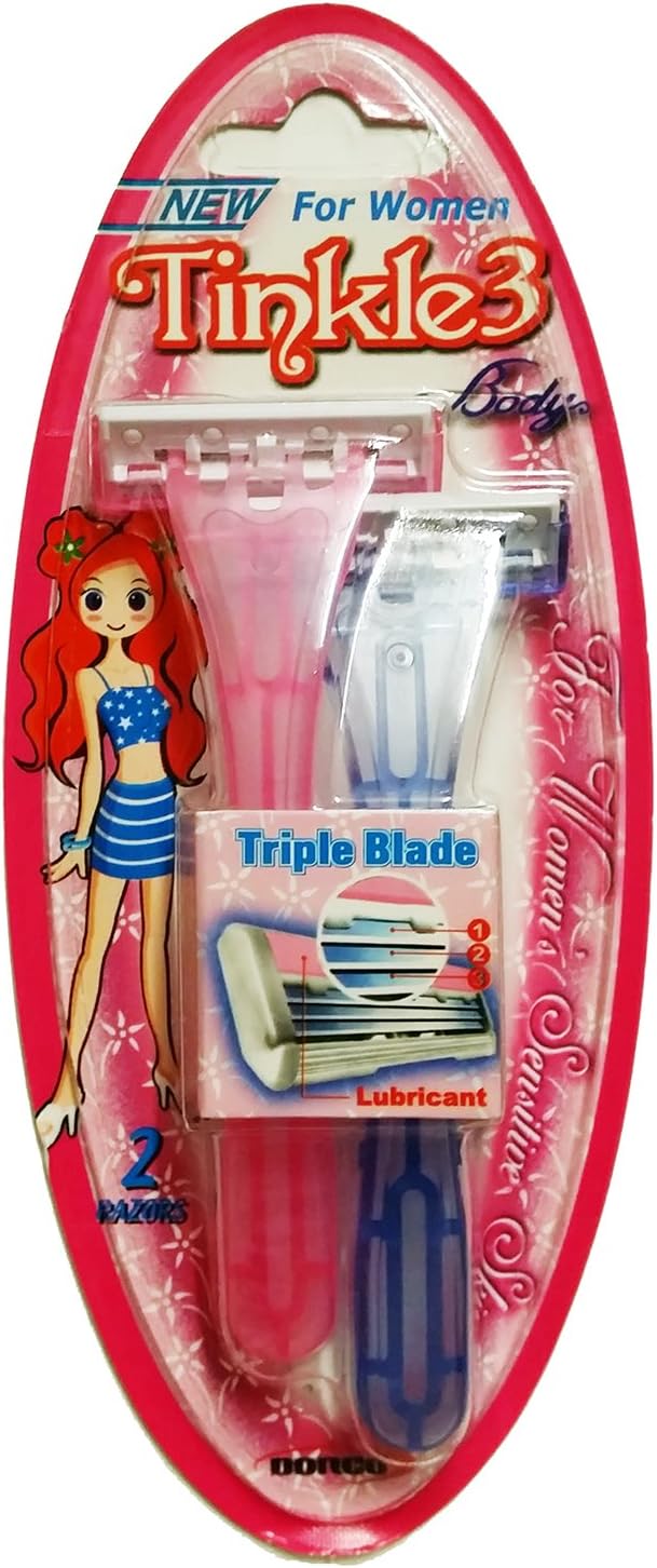 Amazon.com: Tinkle Body Razor Triple Blade for Women Sensitive Skin (2 ...