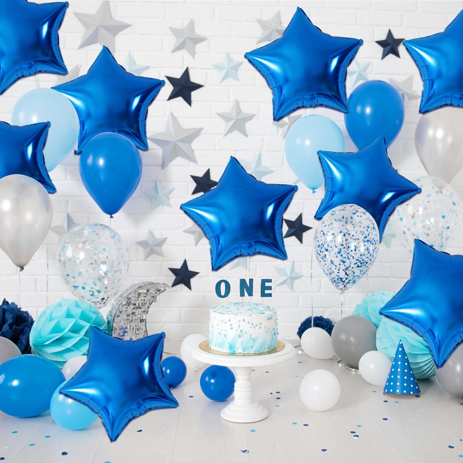 Snapklik.com : Blue Star Foil Balloons, 18 Inches For Helium, 10 Pcs ...