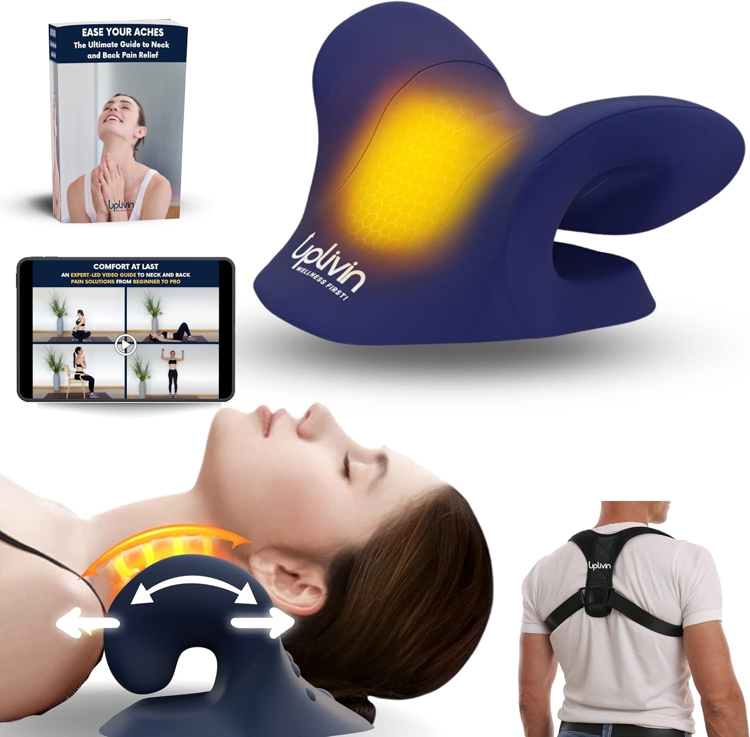 Amazon.com: Neck Stretcher with Heat Therapy - Traction Device for ...