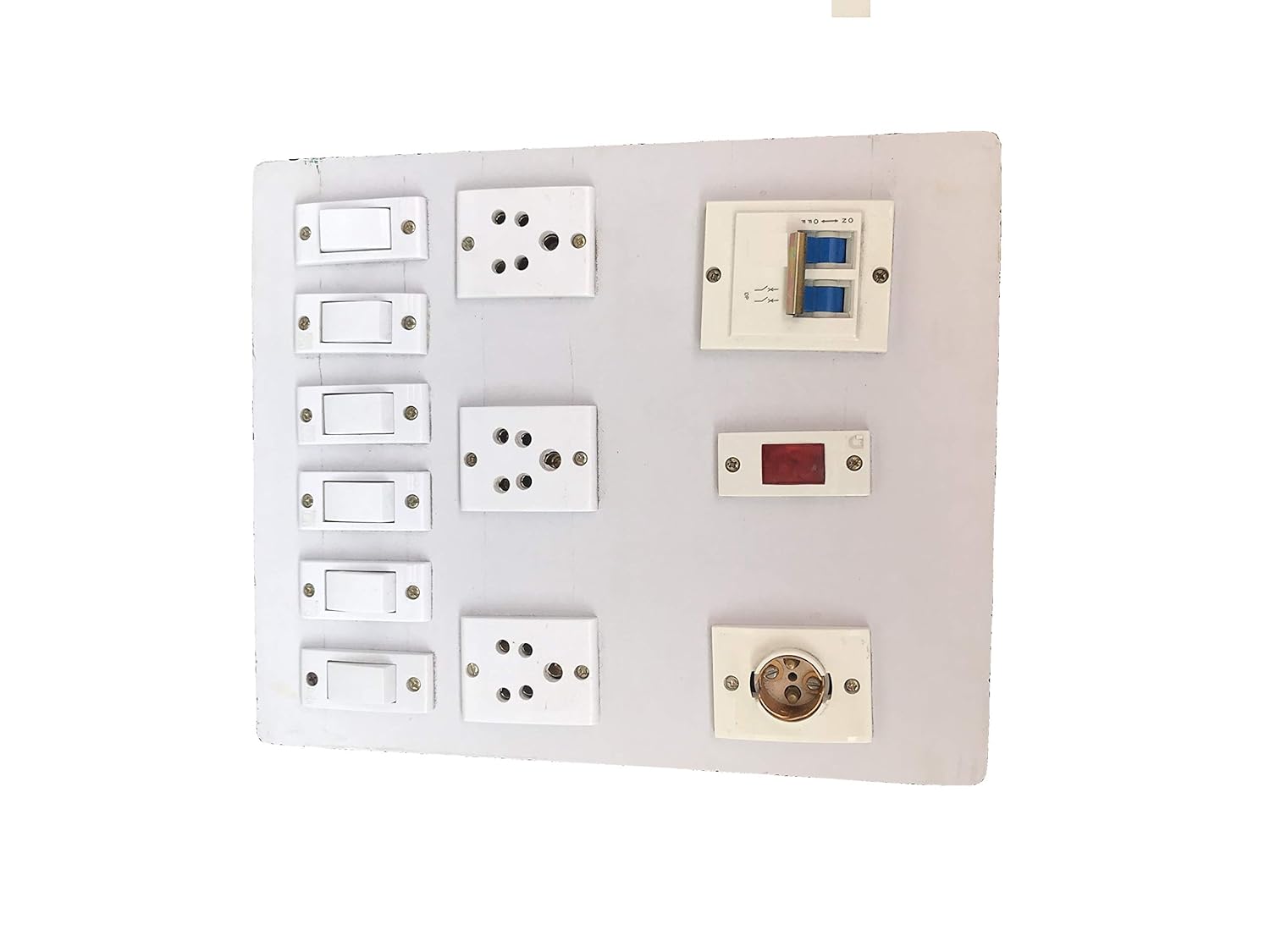 Buy Electric Wooden Switch Board (3 Sockets,6 Switches,1 Bulb Holder,1 ...