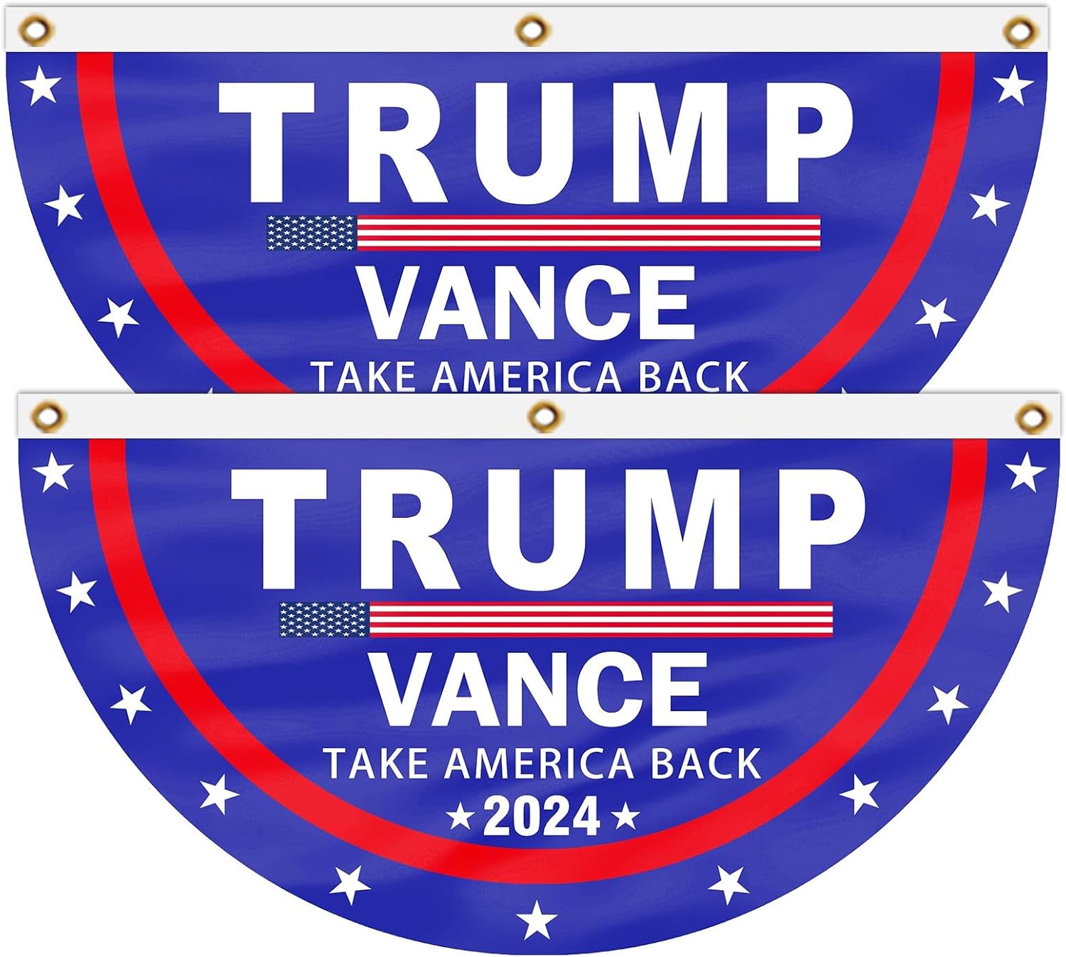 Amazon.com : 2 Pcs Trump Vance 2024 Half Fan Flags Trump Take America ...