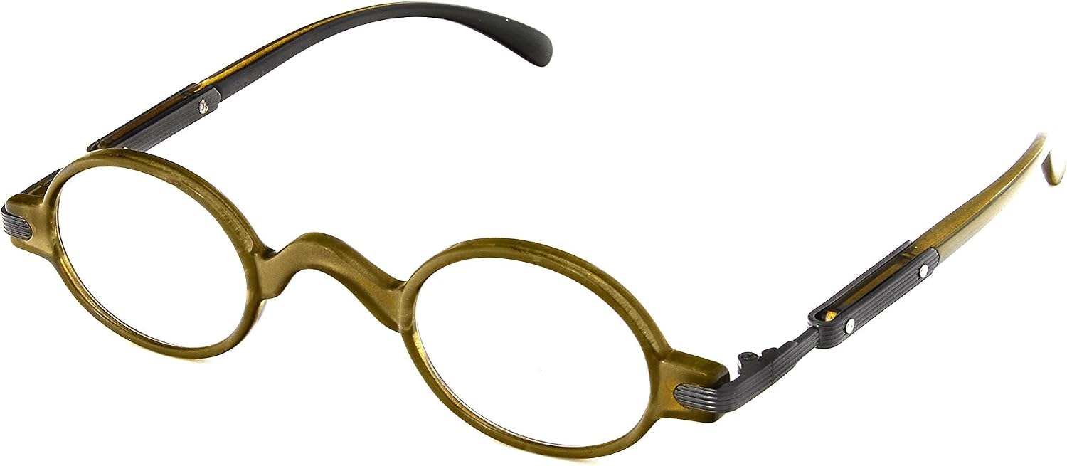 Amazon.com: Hot Optix Unisex Retro Oval Plastic/ Metal Reading Glasses ...