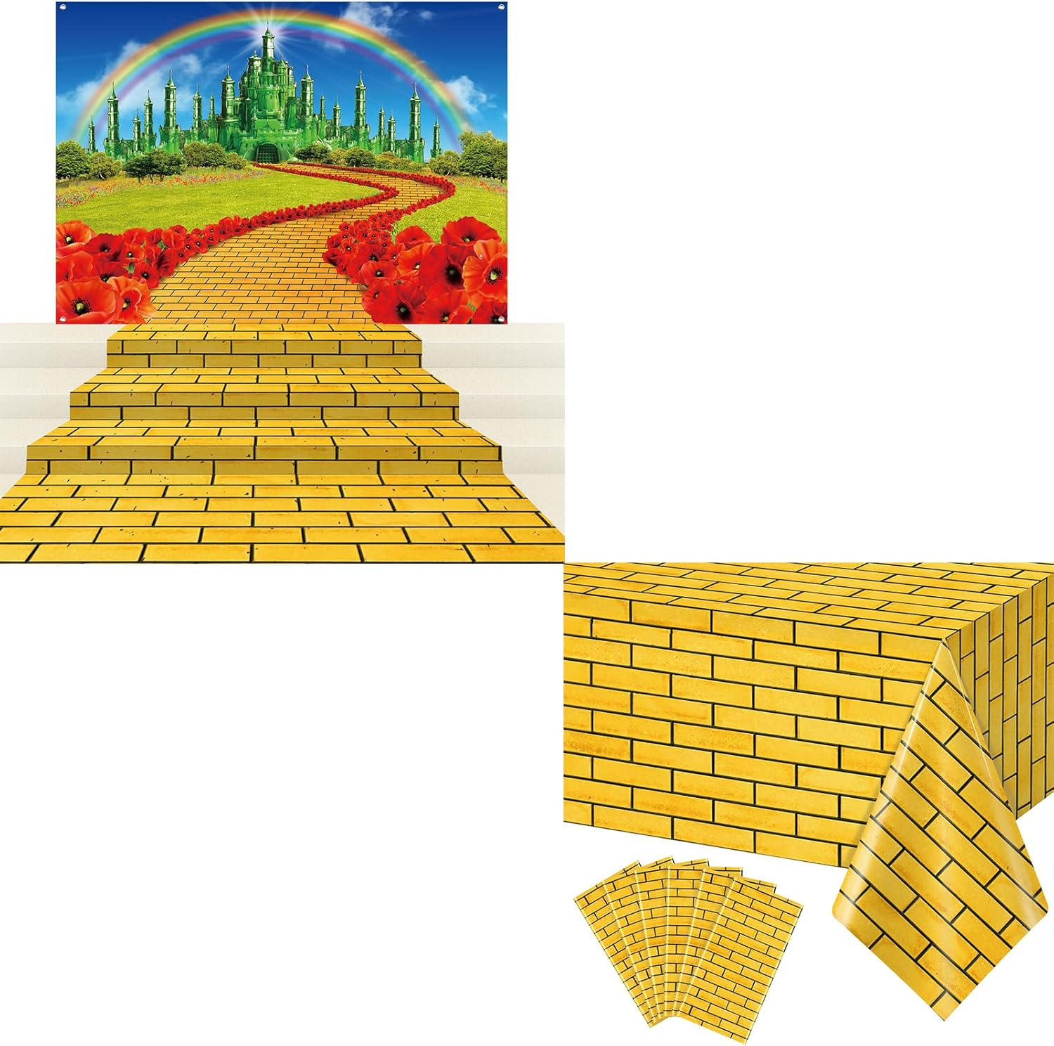 Amazon.com: 9Pack Yellow Brick Road Runner and 1Pack Emerald Castle ...
