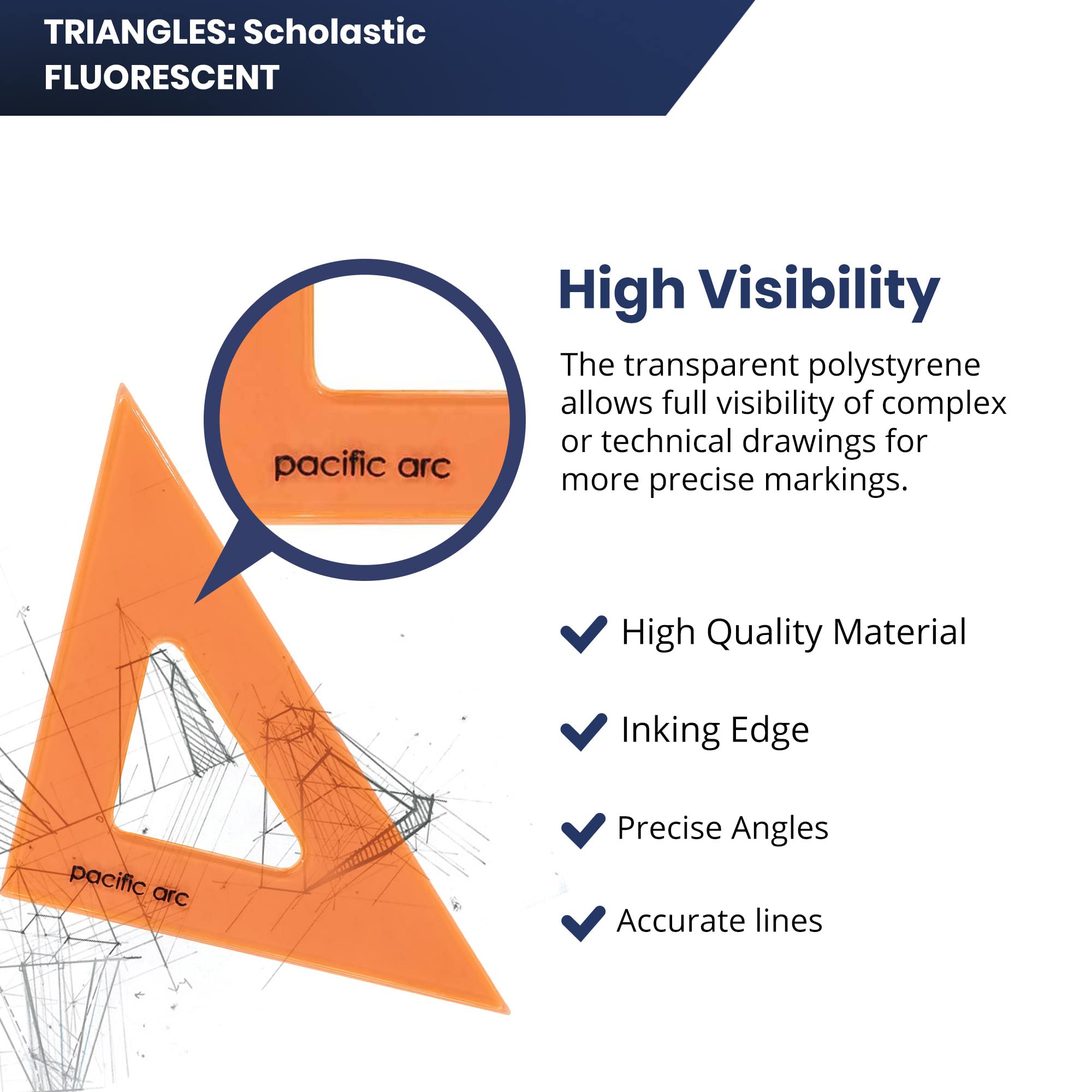 Snapklik.com : Pacific Arcs Scholastic Triangle - 8 Inch - Fluorescent ...