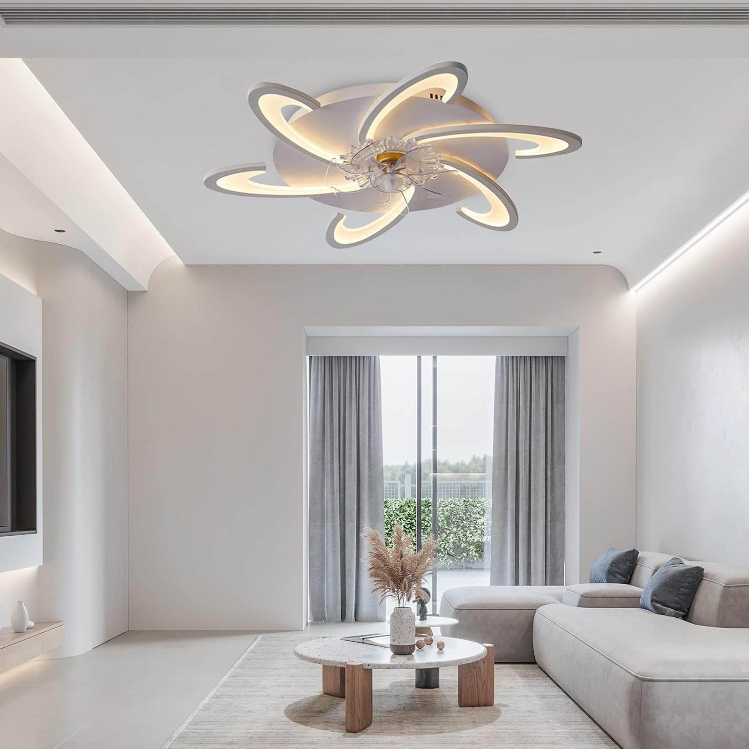 Ceiling Fan with Lights Remote Control, Bladeless Remote Control ...