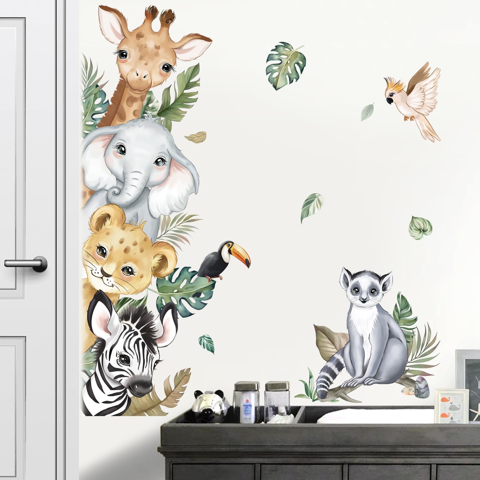 Amazon.com: Forest Baby Animals Wall Decals Cute Safari Animals Door ...