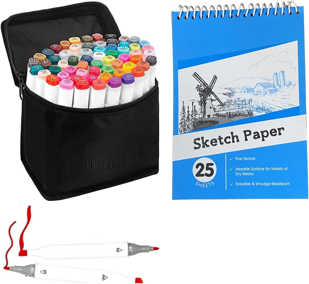 Wynhard Art Colour Markers Set Color Marker Pens for Drawing 60 Pcs ...