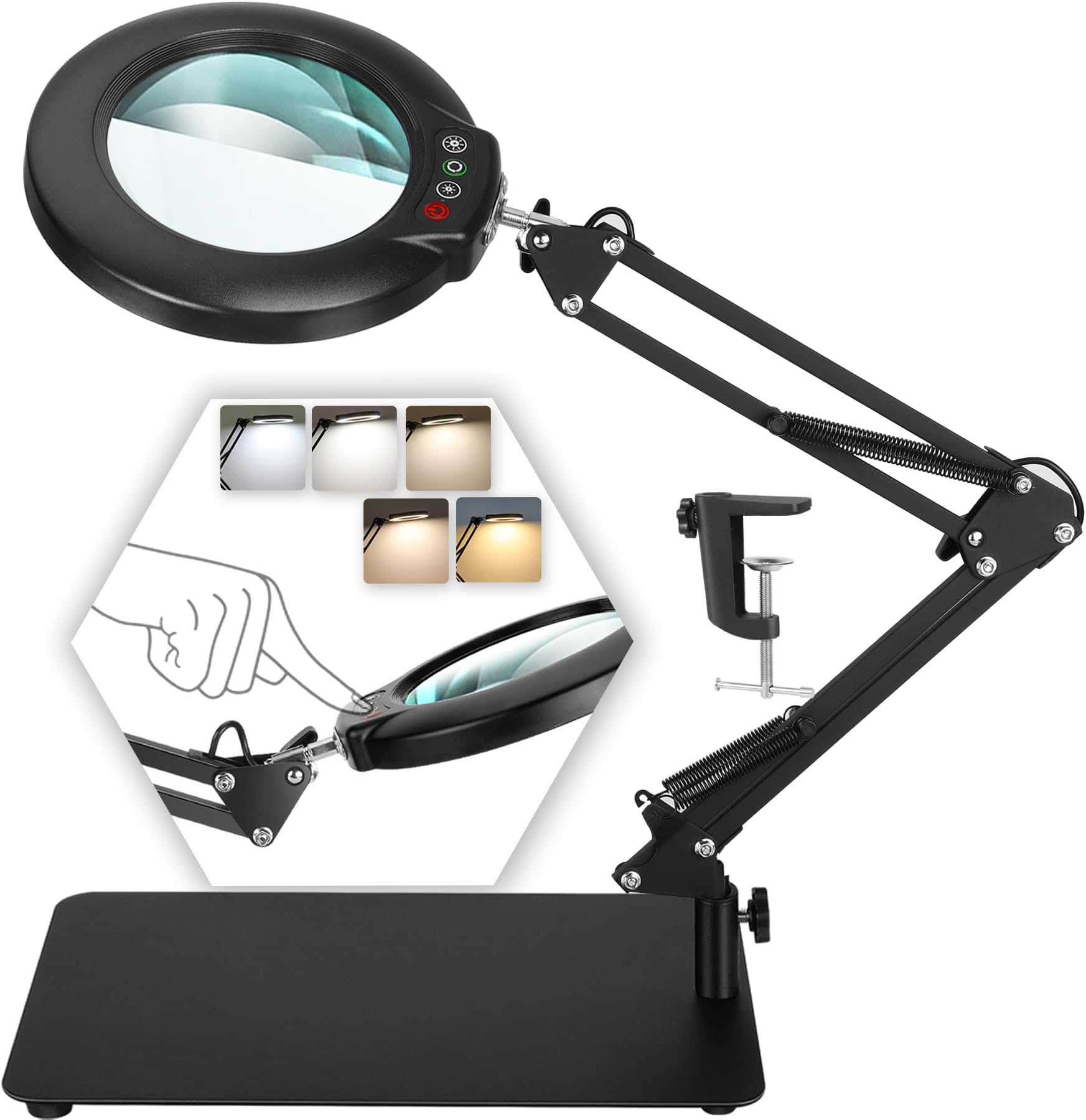 Amazon.com: 10X Magnifying Glass Lamp, Adjustable Swing Arm 72 LEDs ...