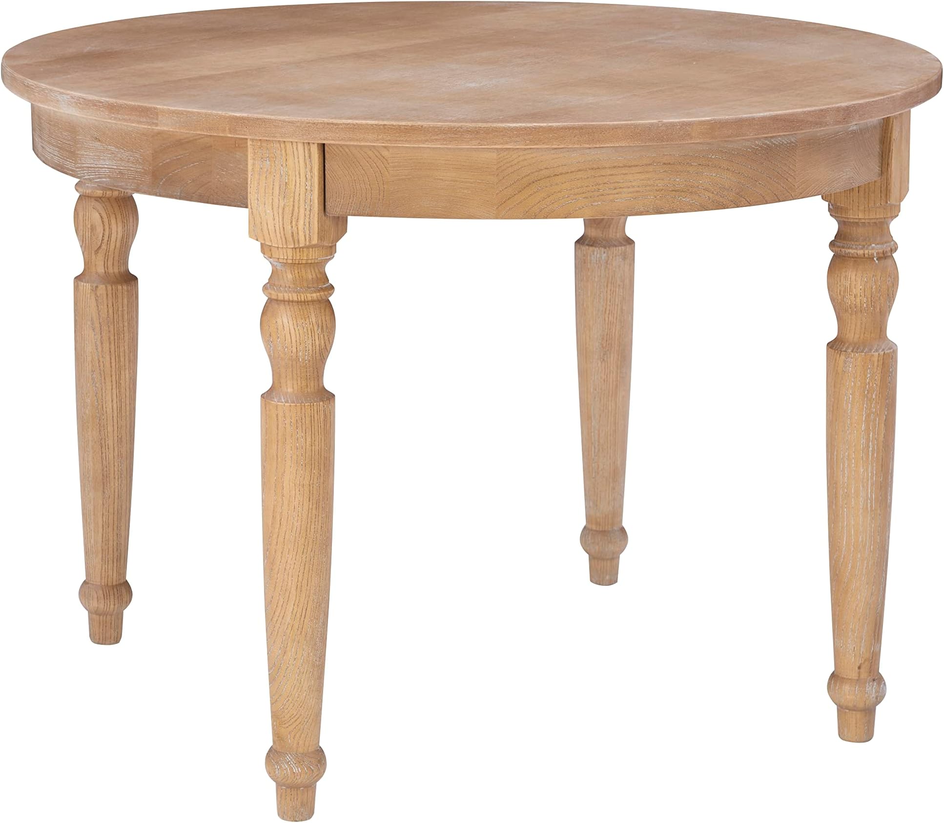 Amazon.com - Linon Avalon Oak Wood Round Dining Table Decorative Turned ...