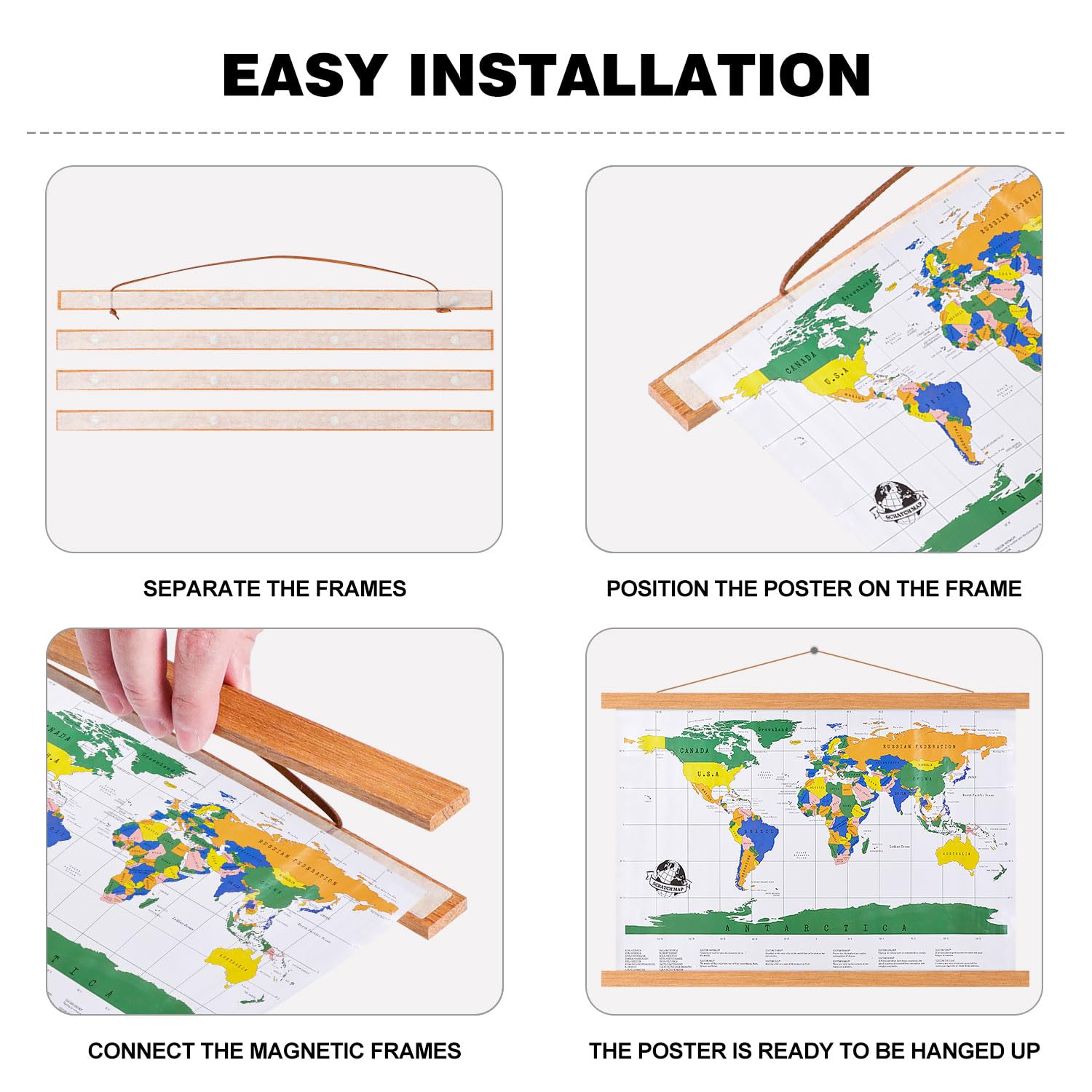 33x23 33x24 33x22 Poster Frame, Magnetic Light Wood Wooden Frame Hanger ...