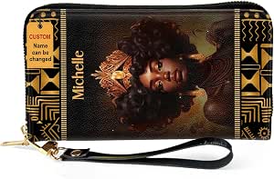 Amazon.com: Sistabag Personalized Leather Wallet For Women - Black ...