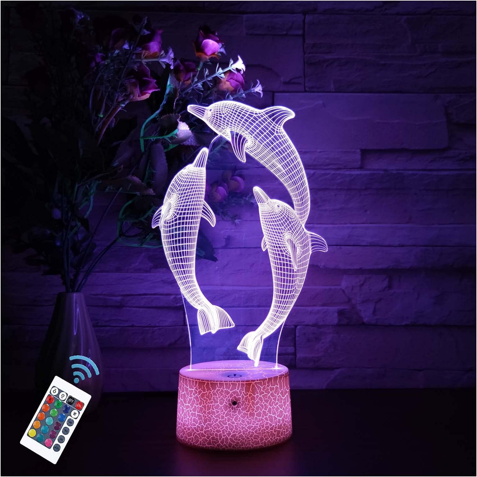Glorivo Dolphin Night Light,16 Colors Remote Control & Smart Touch ...