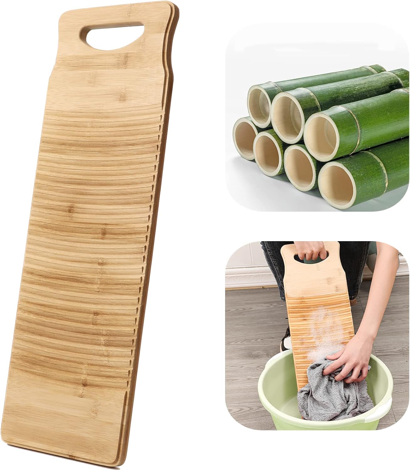 Amazon.com: BATTIPAW 23.6in * 7in Bamboo Hand Washboard for Laundry ...