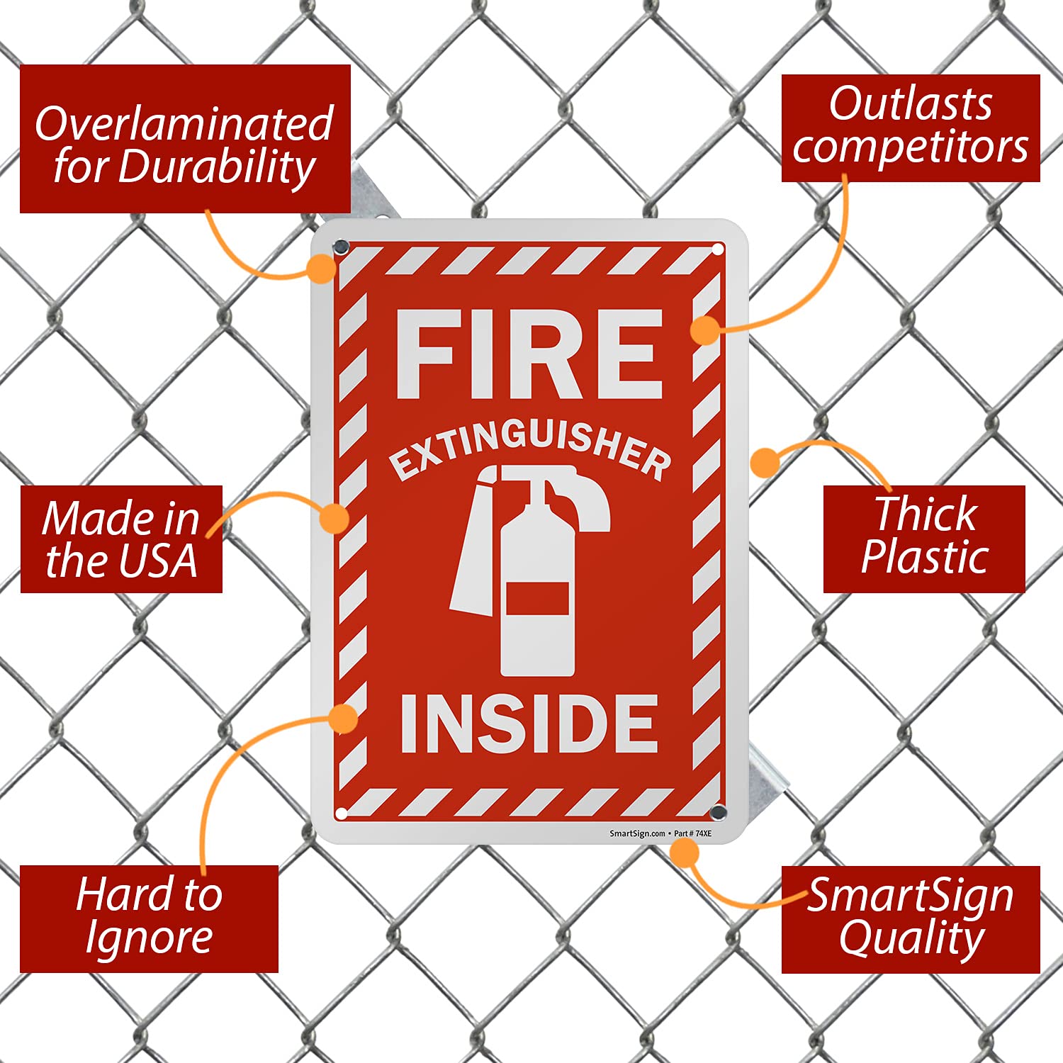 Snapklik.com : SmartSign 10 X 7 Inch Fire Extinguisher Inside” Sign