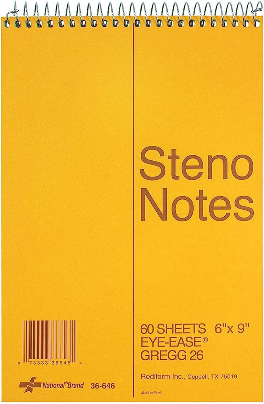 Amazon.com: National Steno Notebook, Gregg-Ruled, Green Eye-Ease Paper ...