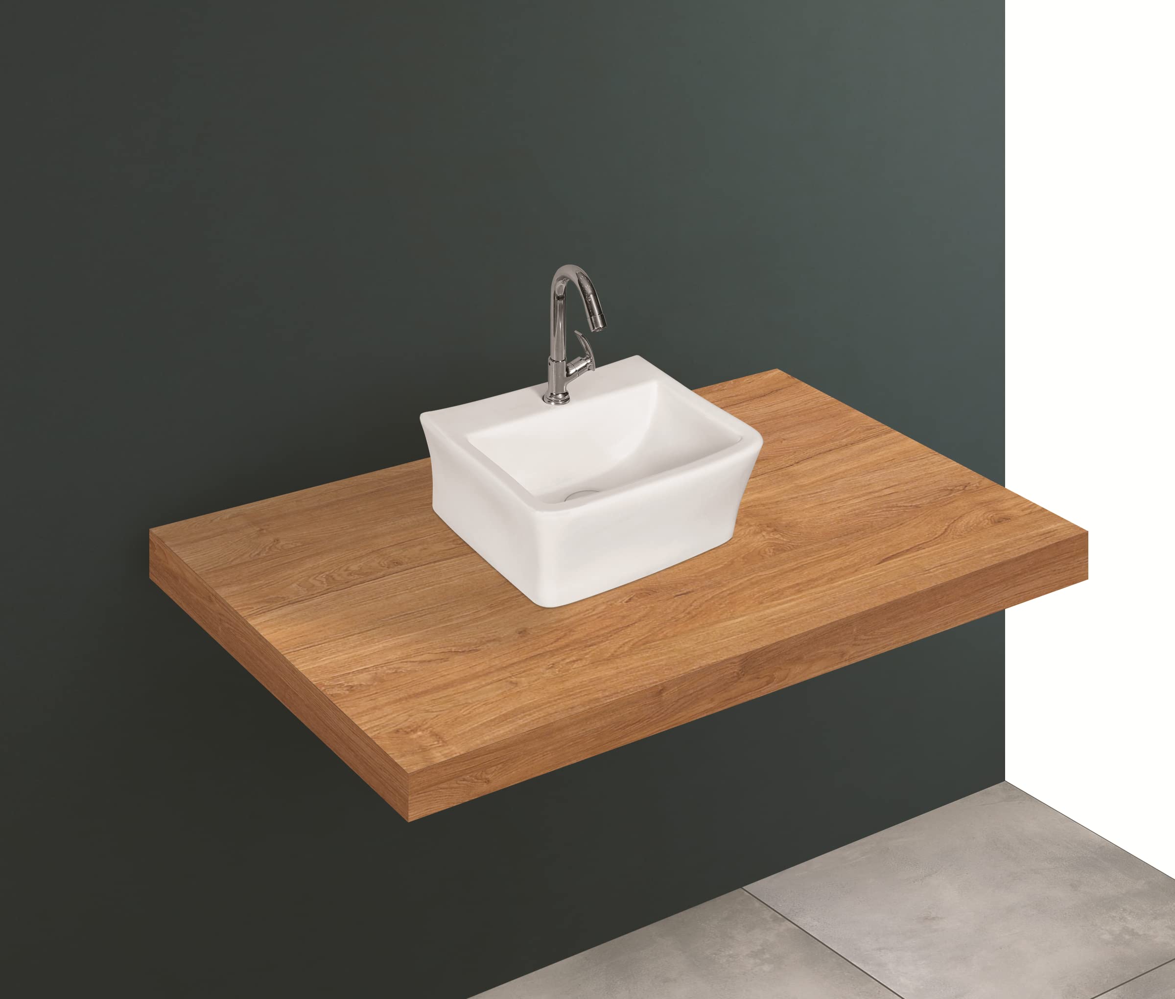 Buy Watero Ceramic Crystal White Counter Top Wash Basin Table Top Wash ...