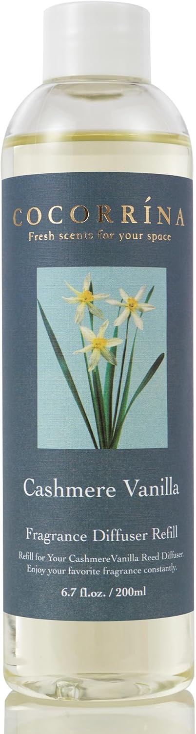 Cocorrína Reed Diffuser Refill - Cashmere Vanilla 200ml Scented Oil for ...