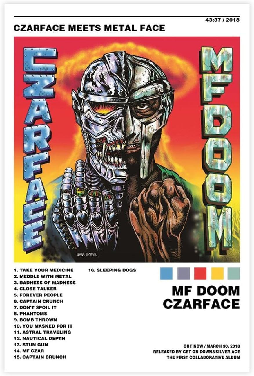 Amazon.com: augcol Mf Doom Poster Czarface Meets Metal Face Music Album ...