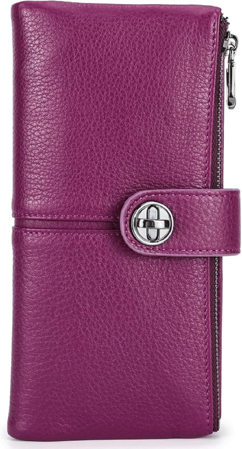 Amazon.com: MOZEK Leather Women's Wallets with RFID Blocking,Tri-Fold ...