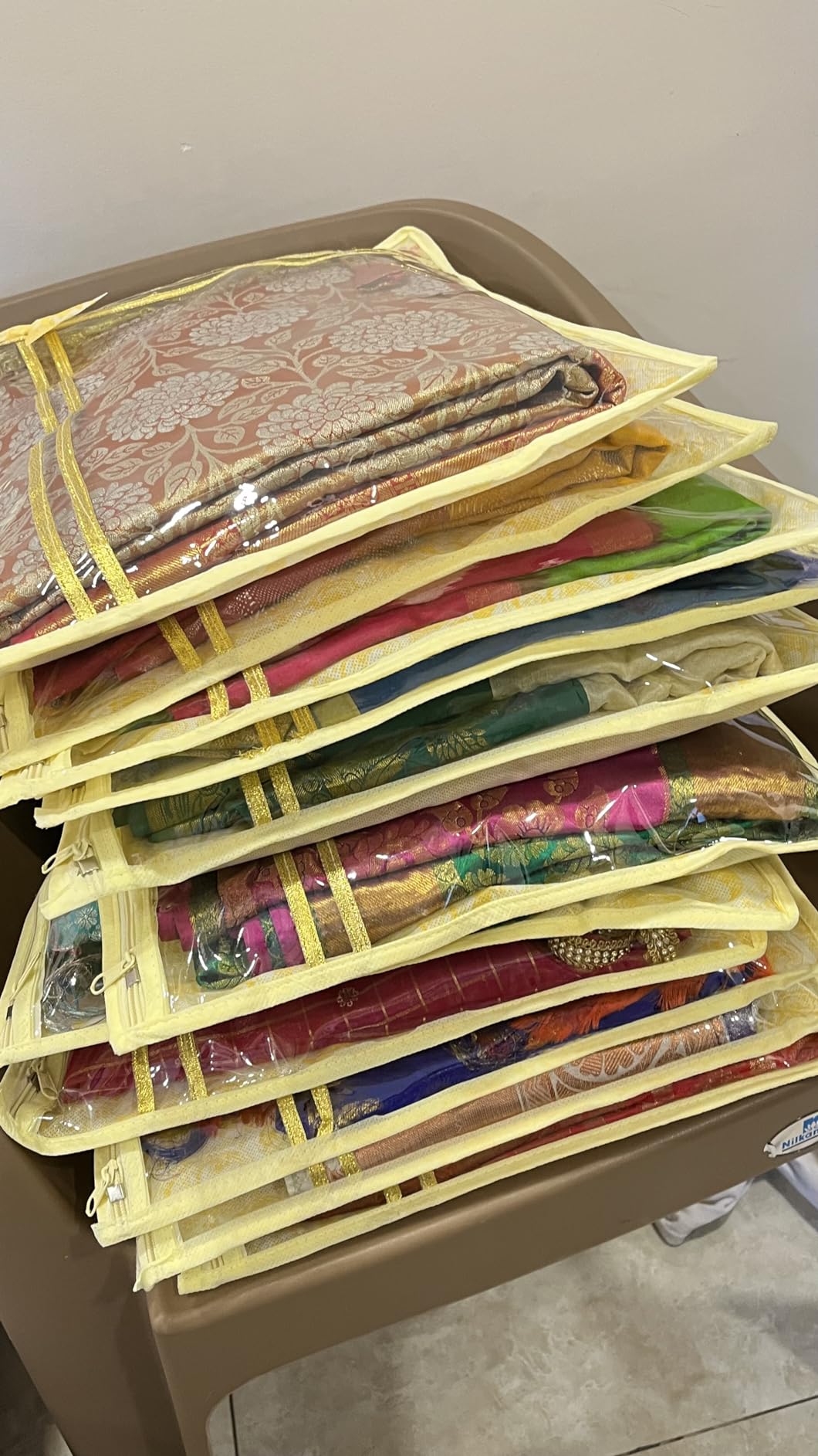 Kuber Industries Hanging Saree Bag | Cotton Clothes Bags for Storage ...